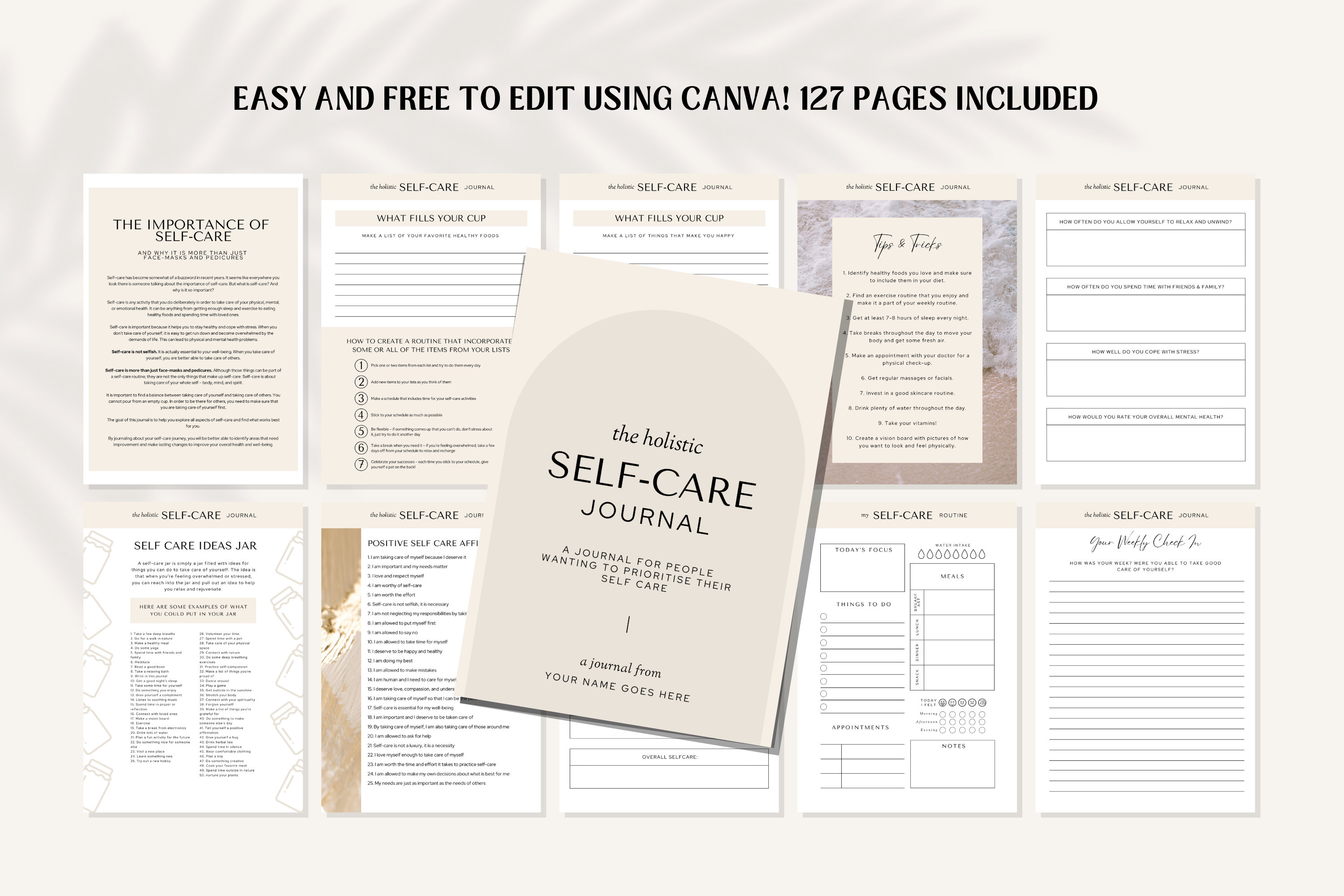 Self Care Journals Template Self Care Journal Template Self Care ...