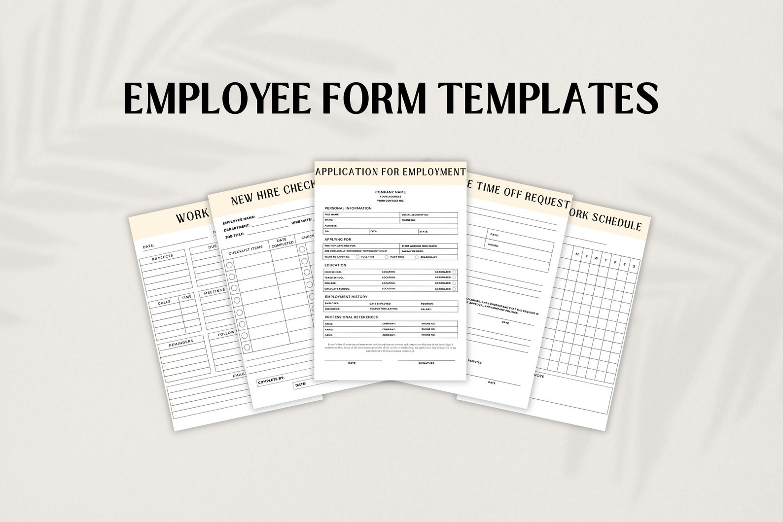 Employee Hire Forms Templates | Employee Onboarding Form Template ...