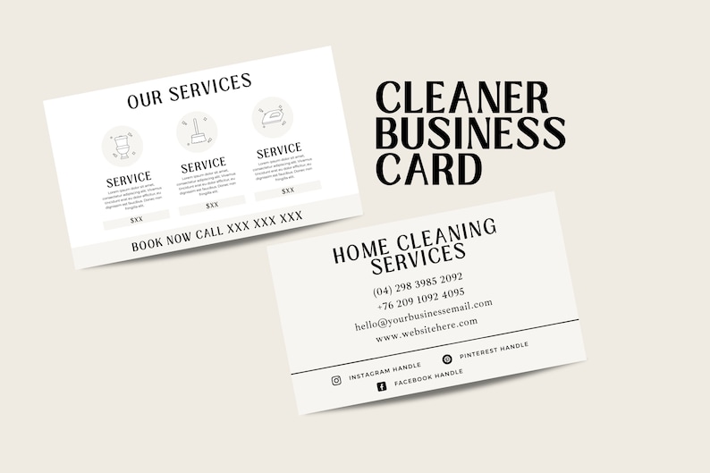 Cleaning Services Business Cards | Cleaning Business Card Template ...