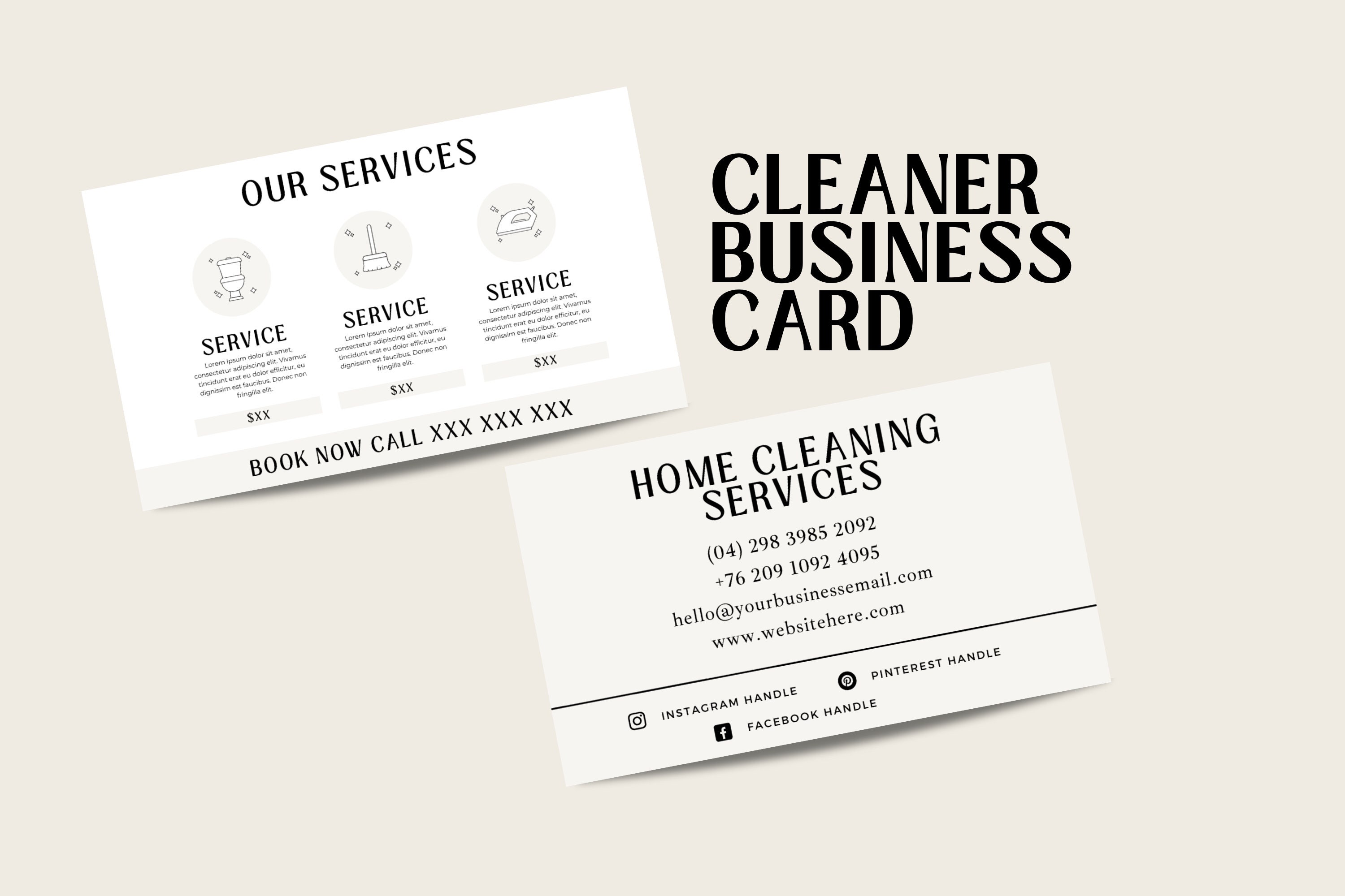 Cleaning Services Business Cards Cleaning Business Card Template