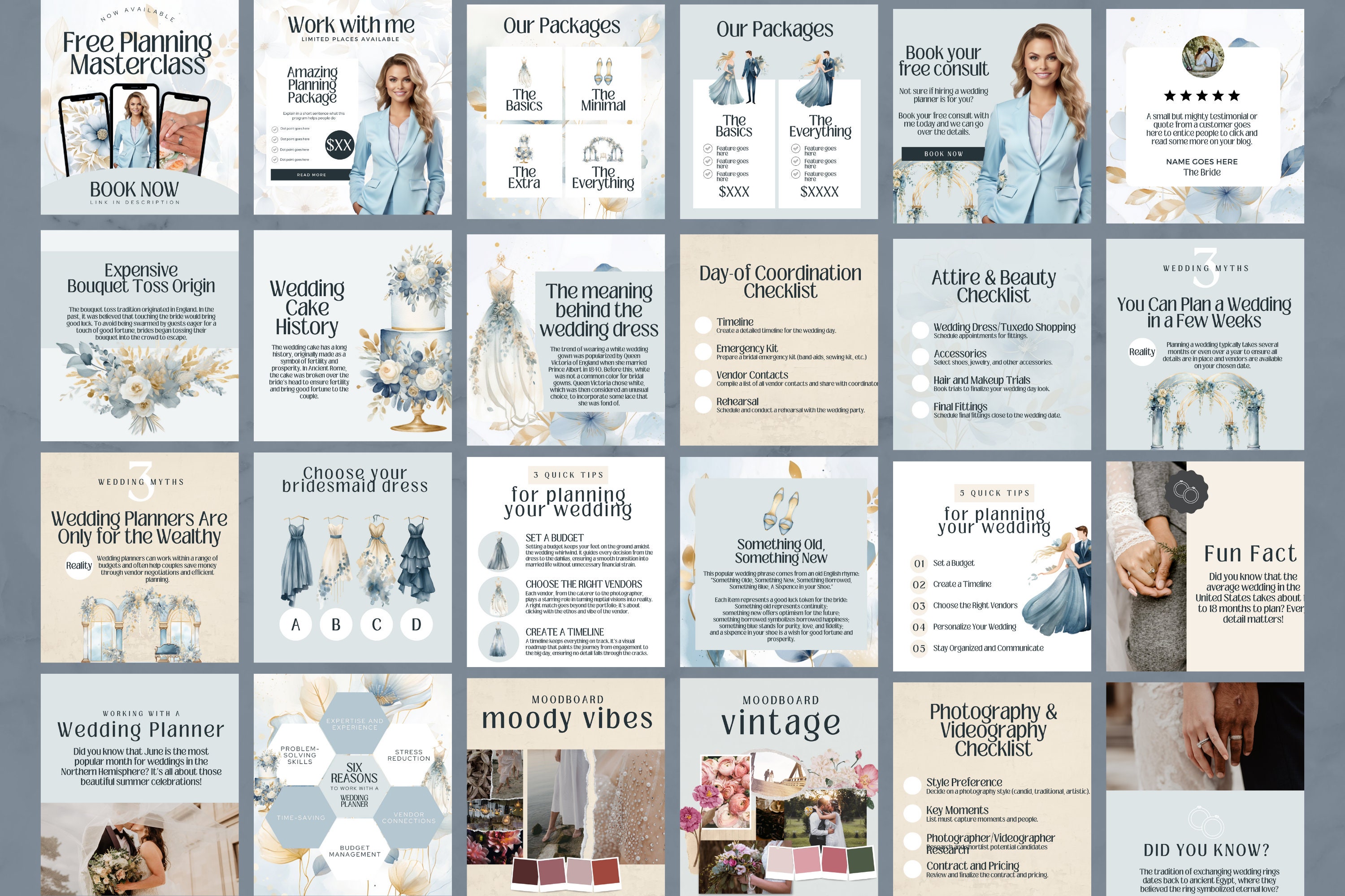 Instagram Post Template Wedding Planner | Wedding Planner Business ...