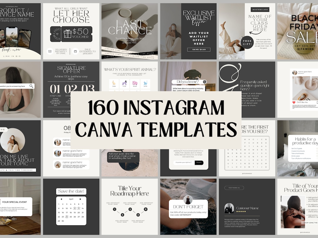 Instagram Grid Template Canva | Instagram Feed Template Canva ...
