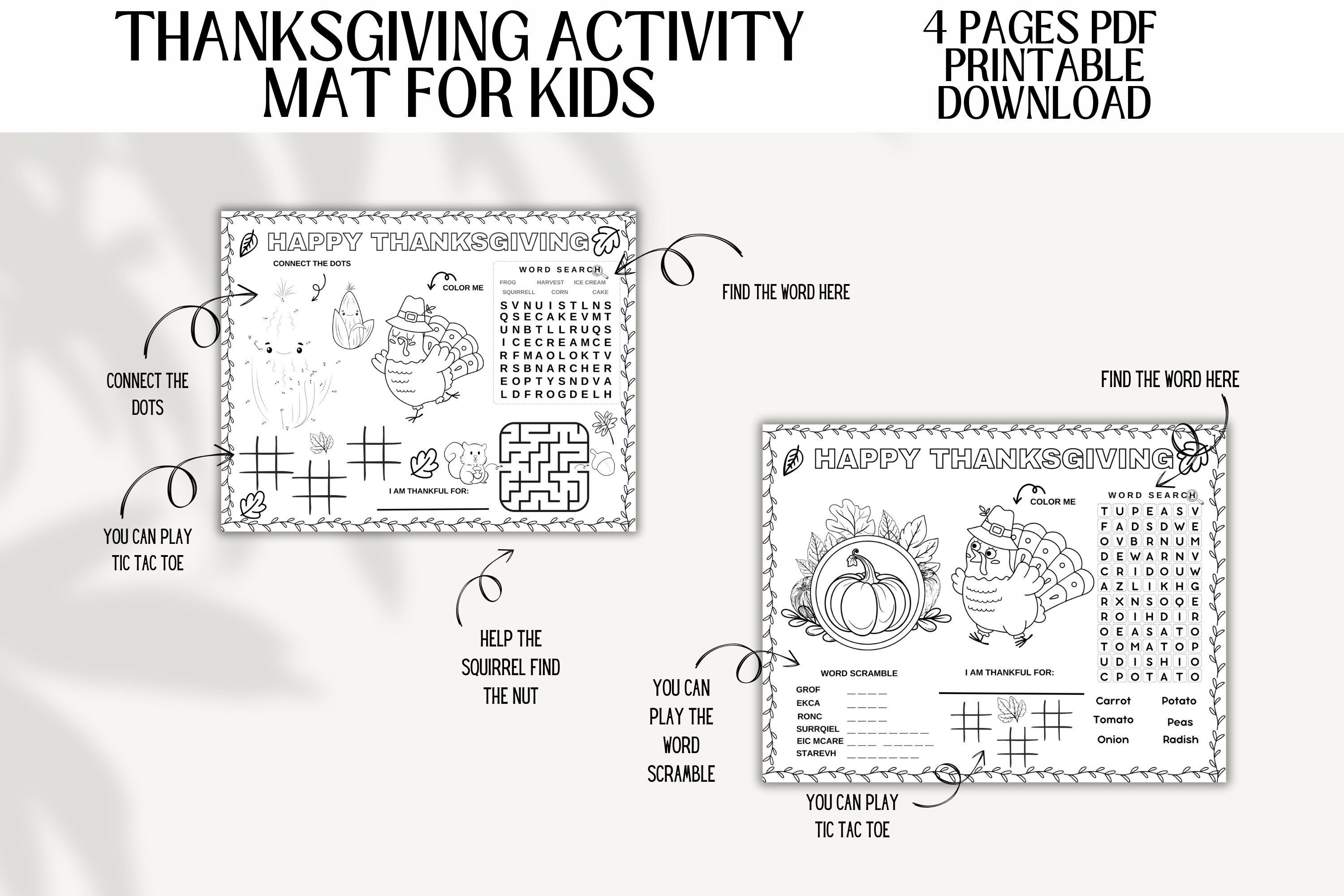 Thanksgiving Activities for Kids | Thanksgiving Activity Coloring ...