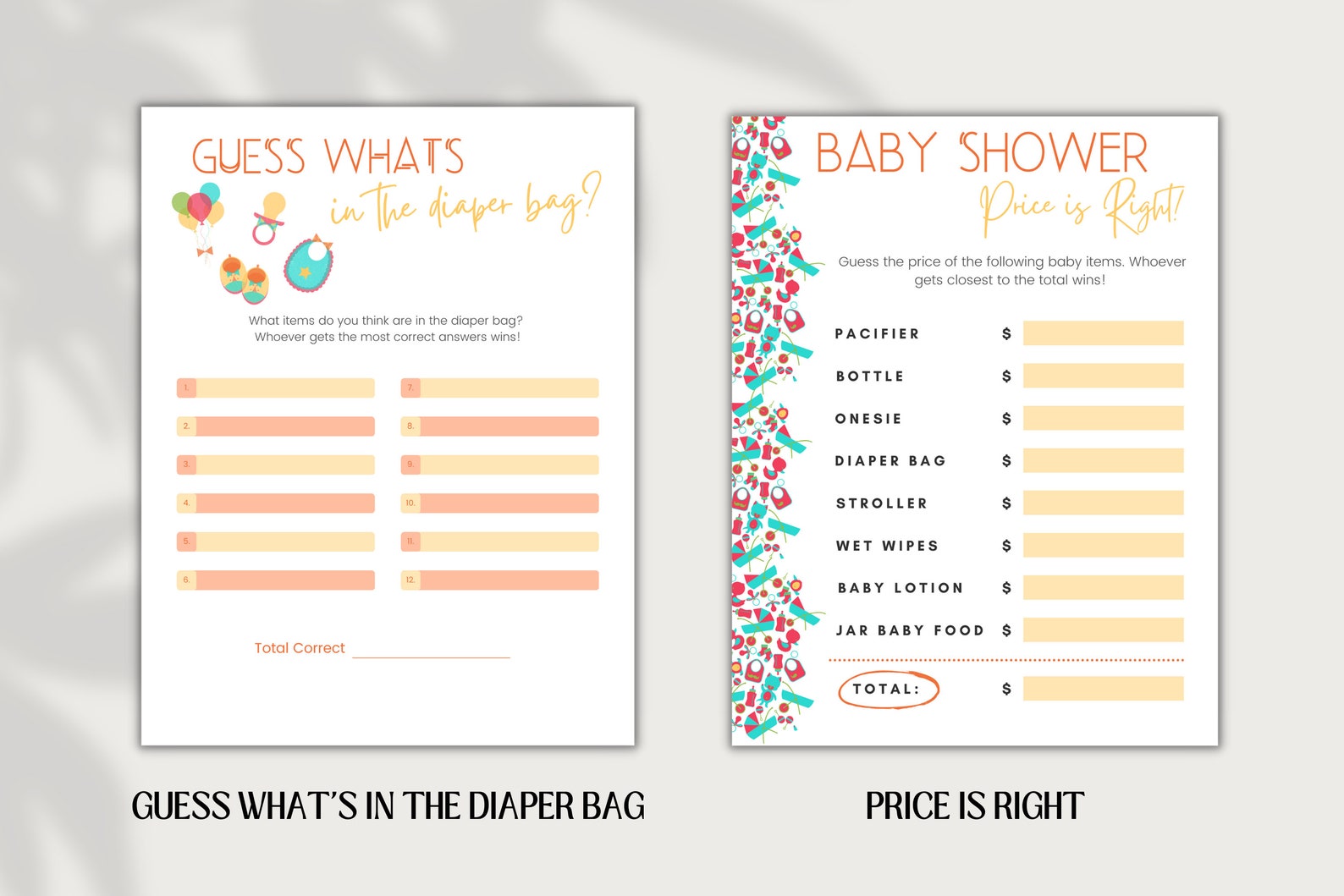 Editable Baby Shower Games Canva Baby Shower Game Baby Shower Bundle ...
