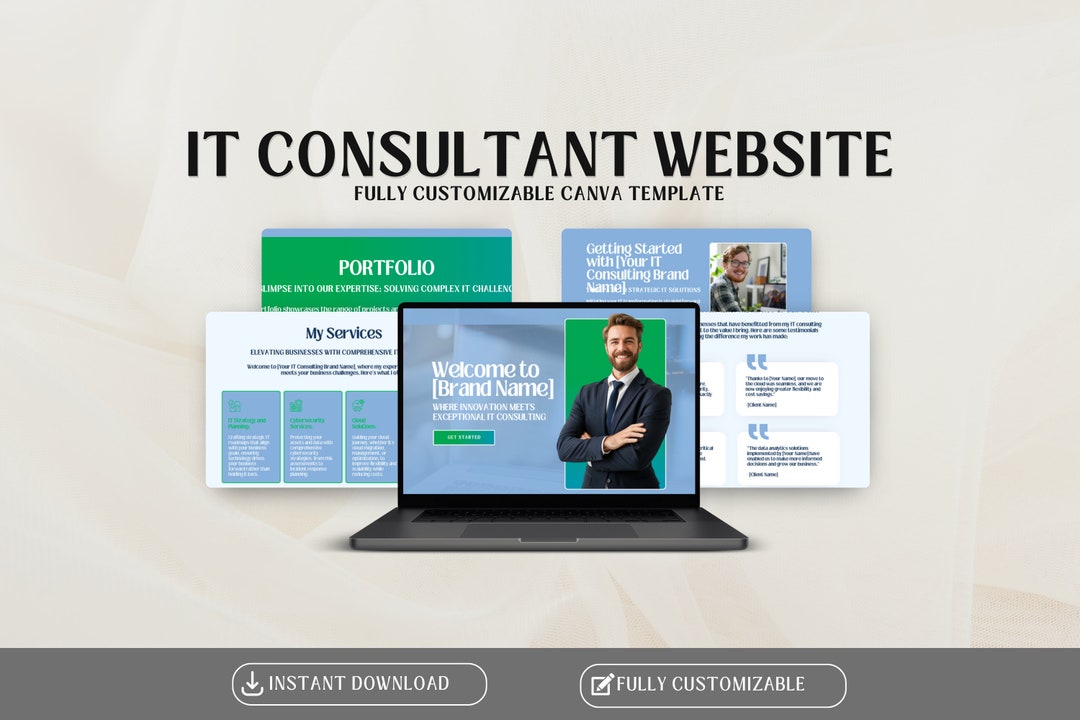 IT Consulting Services Website Template | Canva Website Template Consultant | Consulting Website ...