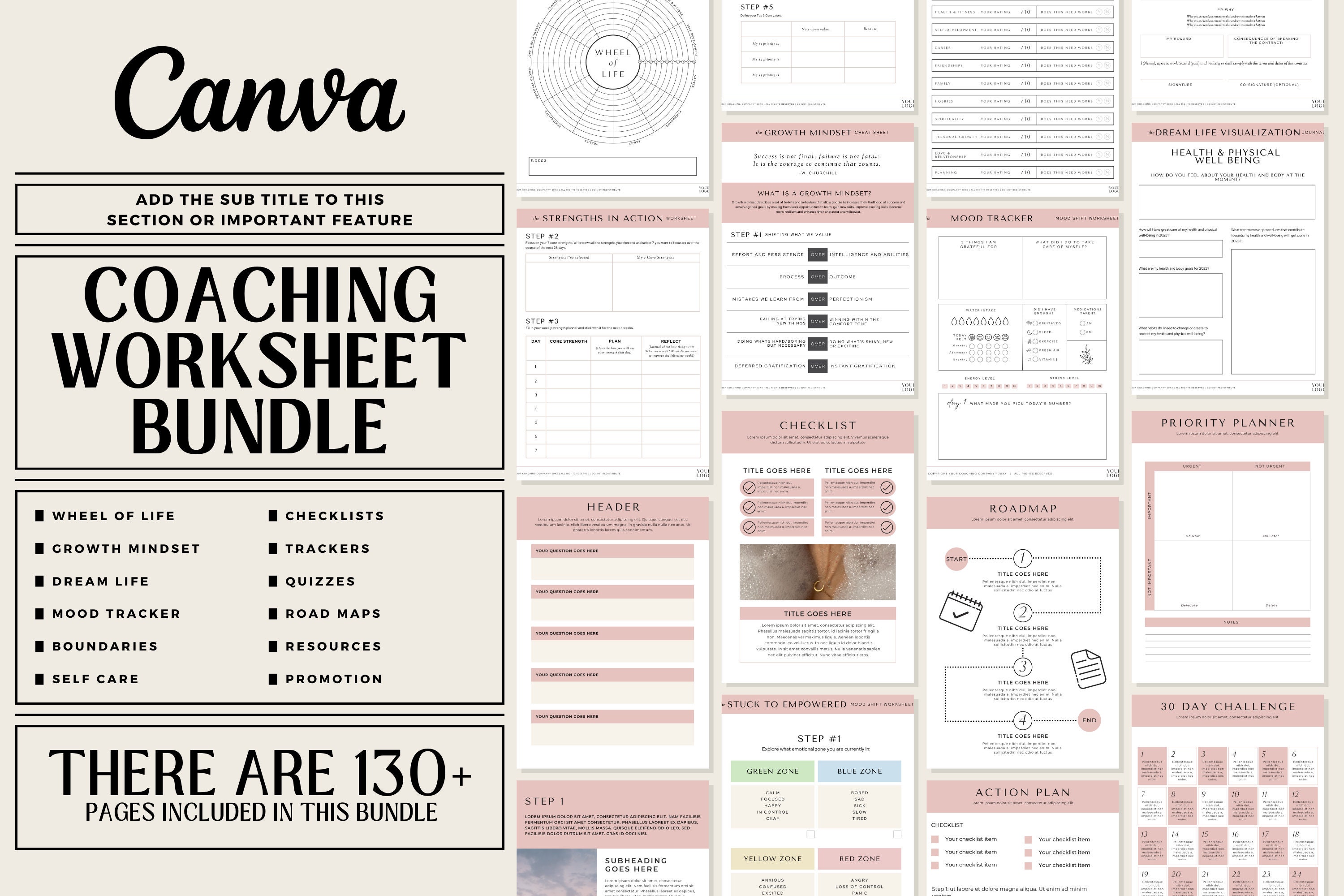 Coaching Template Canva Canva Templates Coach Workbook Canva Template ...