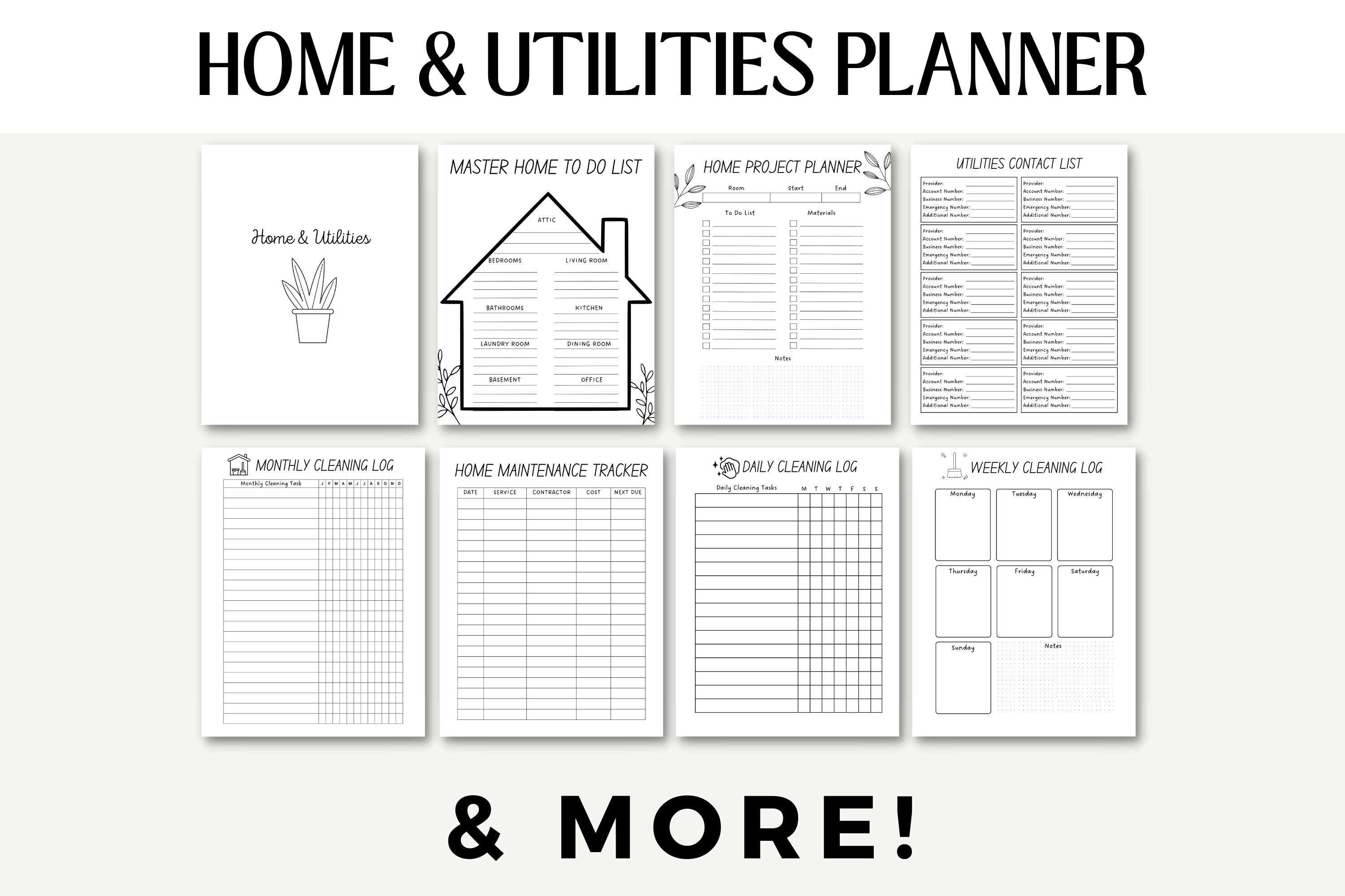 Home Management Printables | Home Management Tracker | Printable Home ...