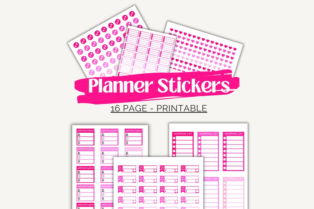 Printable Planner Sticker Sheet | Printable Planner Stickers Bundle ...