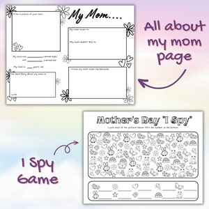 Mothers Day Printable Coloring Pages | Mothers Day Bundle Printable ...