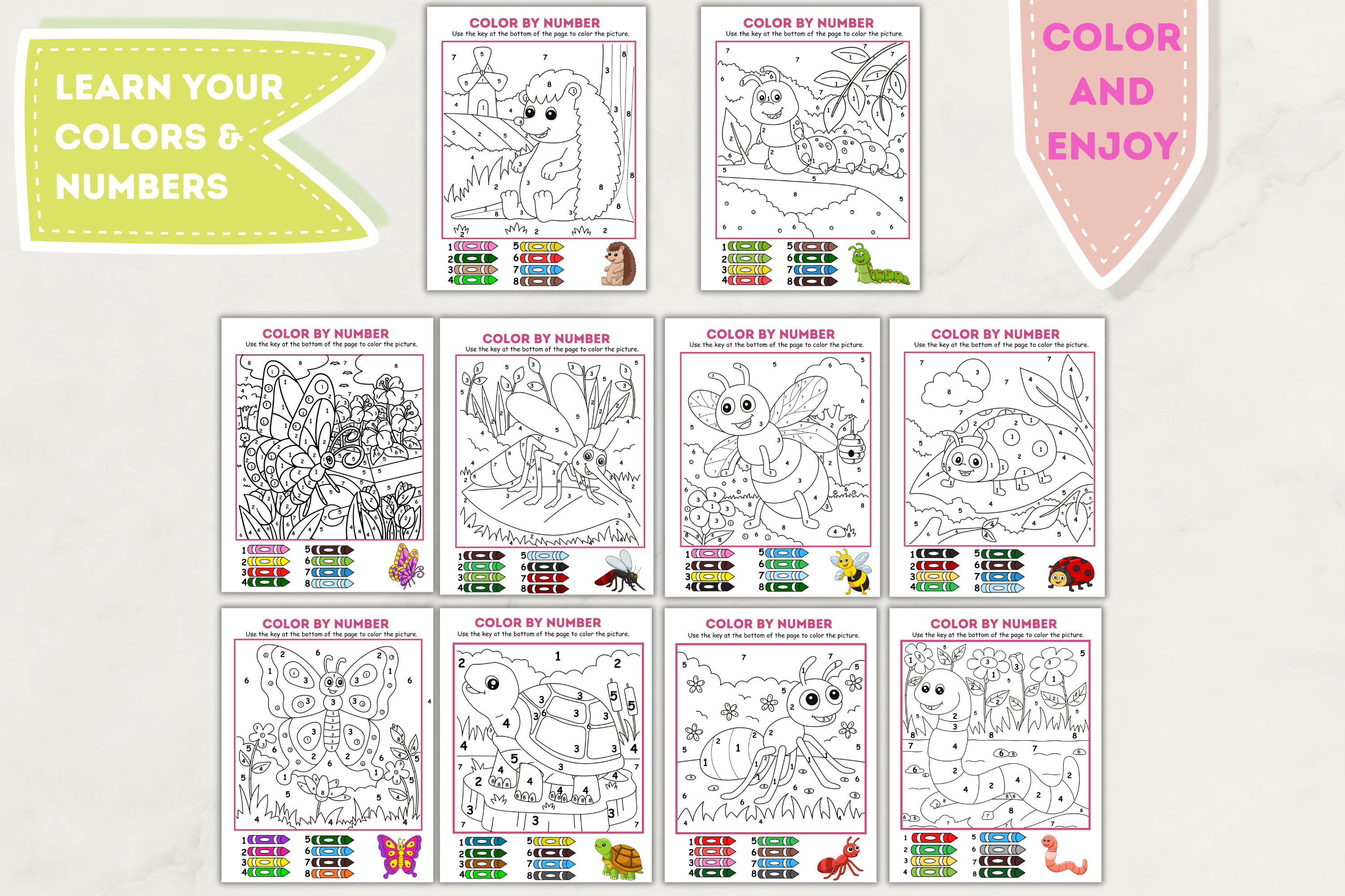 Spring Color by Number Worksheets | Spring Kids Coloring Pages | Spring ...