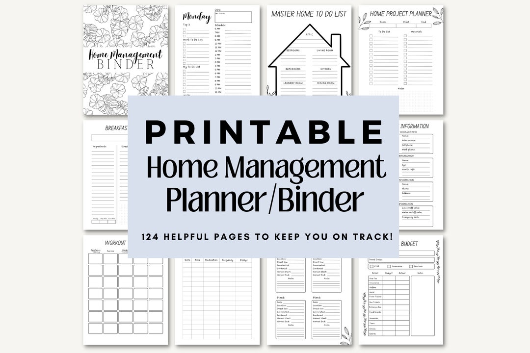 Home Management Printables | Home Management Tracker | Printable Home ...
