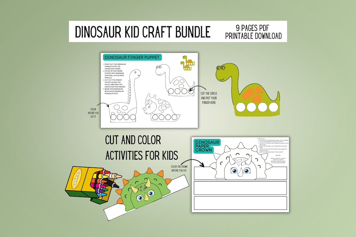 Dinosaur Craft for Kids | Dinosaur Craft Printable | Dinosaur Printable ...