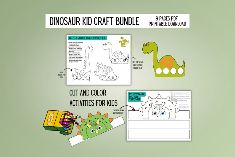 Dinosaur Craft for Kids | Dinosaur Craft Printable | Dinosaur Printable ...