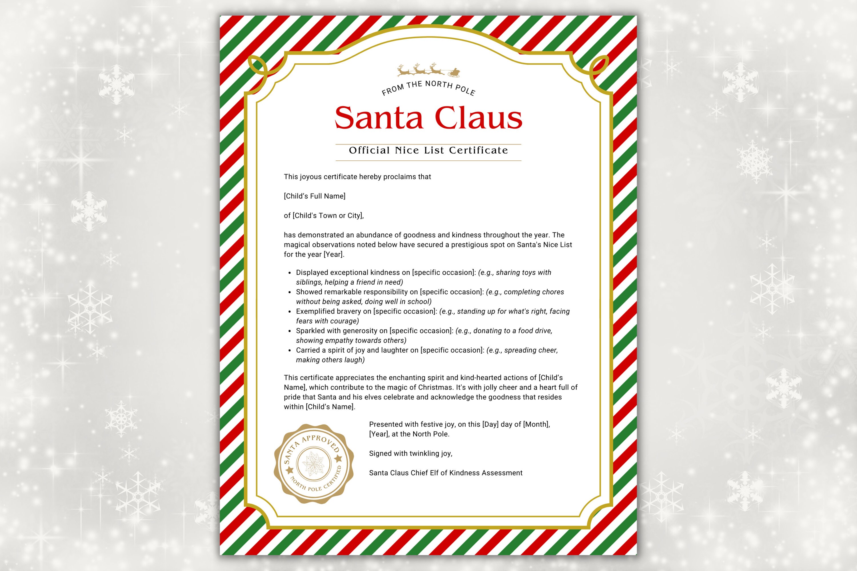 Letter From Santa and Envelope | Editable Santa Letter Bundle | Nice ...