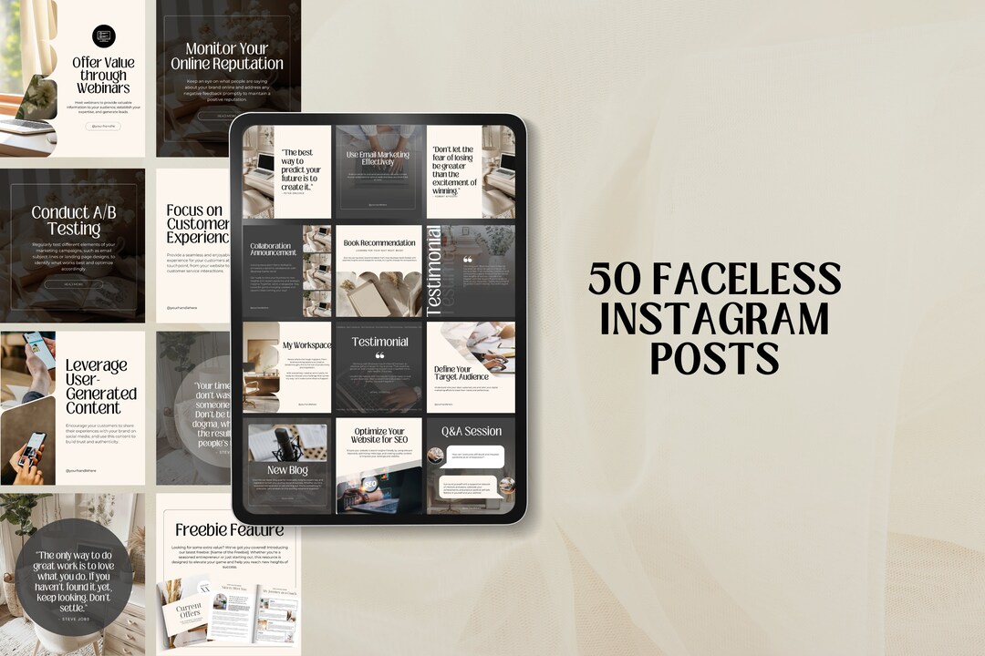 Instagram Templates for Faceless Digital Marketing | Faceless Instagram ...