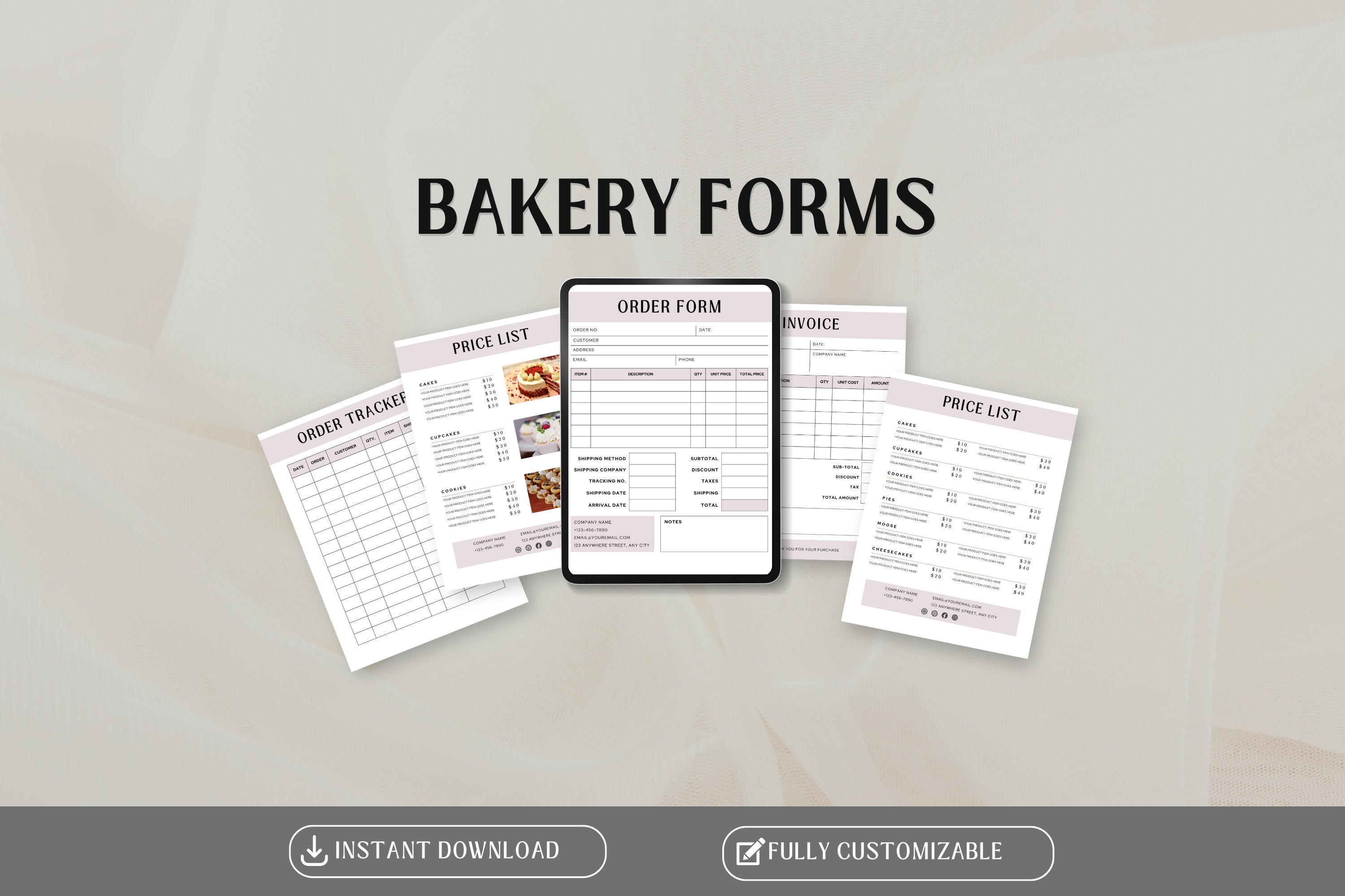 Cake Order Form | Bakery Order Form | Invoice Template | Bakery Invoice ...