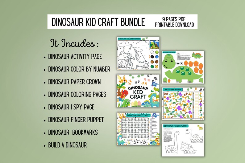 Dinosaur Craft for Kids | Dinosaur Craft Printable | Dinosaur Printable ...