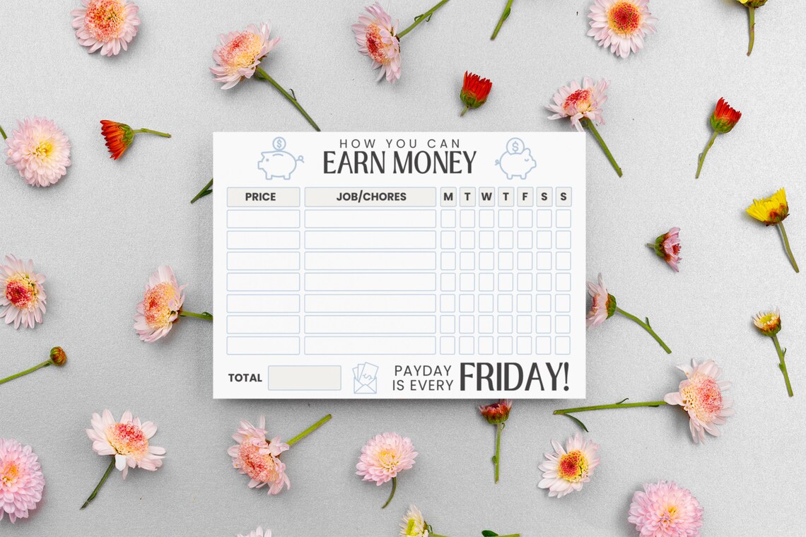 How to Earn Money Chore Chart | How to Earn Money | Chore Chart With ...