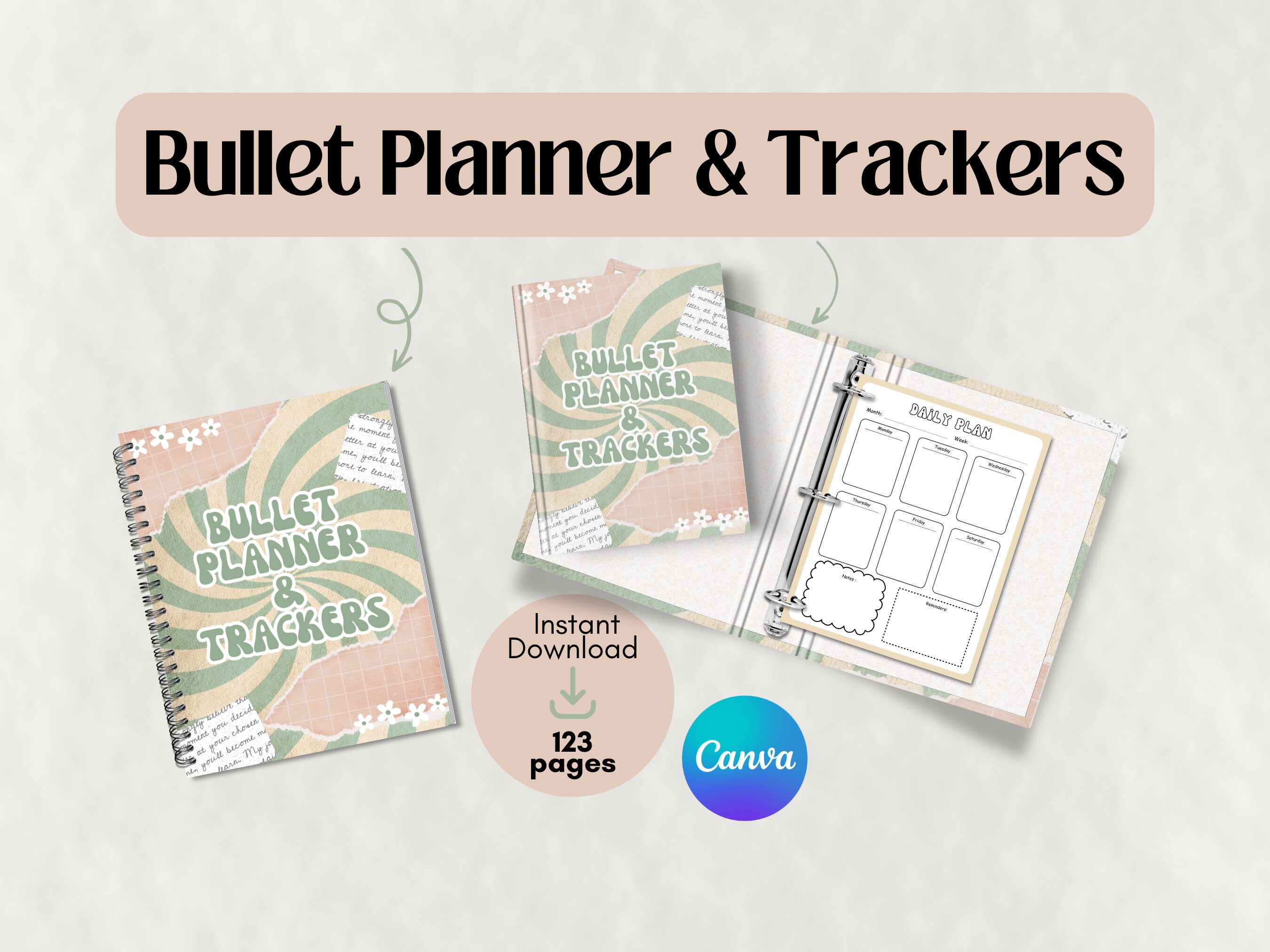 Weekly Planner Bullet Journal Pages | Bullet Journal Kit | Printable ...