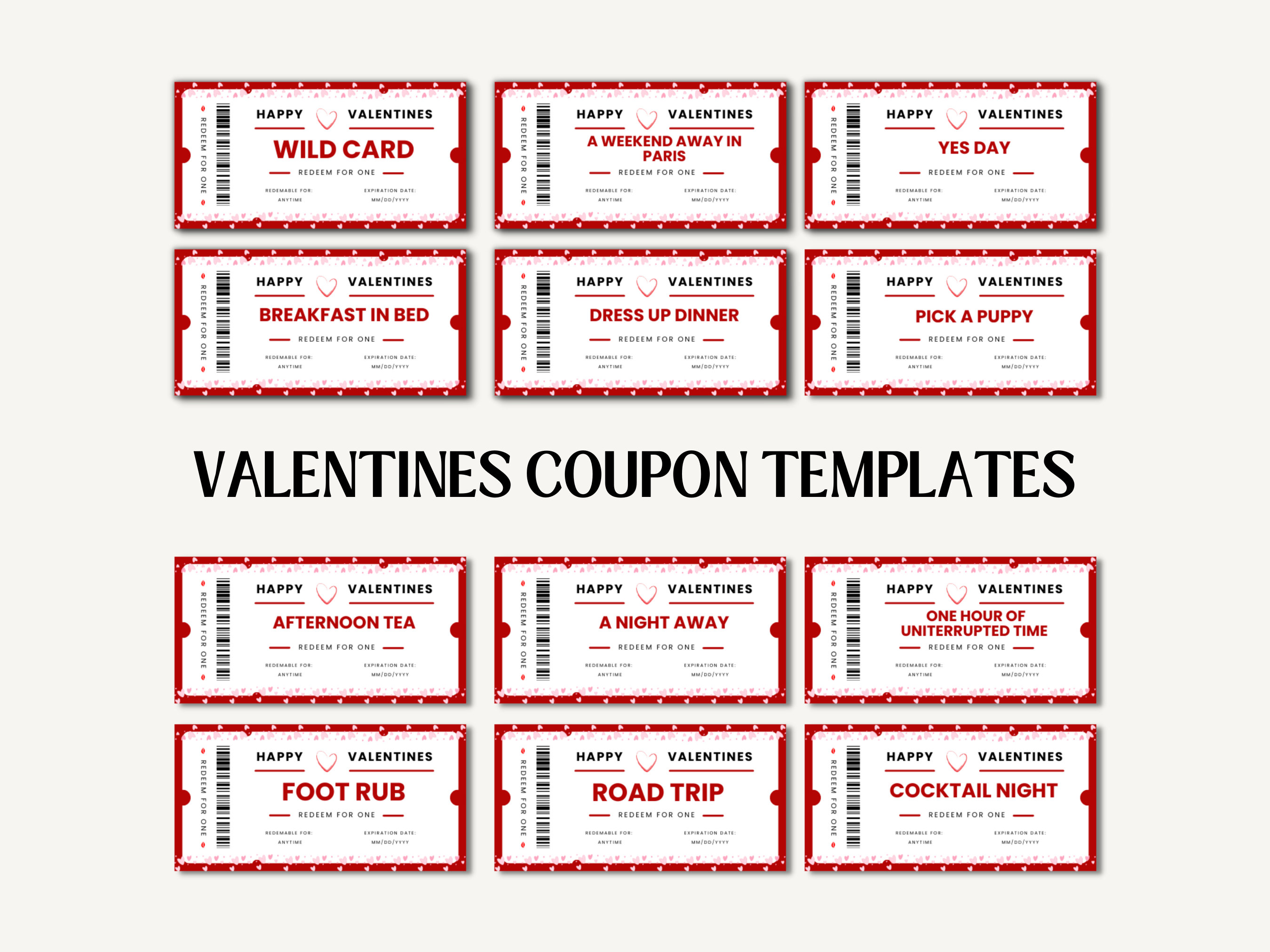 Editable Valentines Voucher Template | Love Coupon Template | Fun Gift ...
