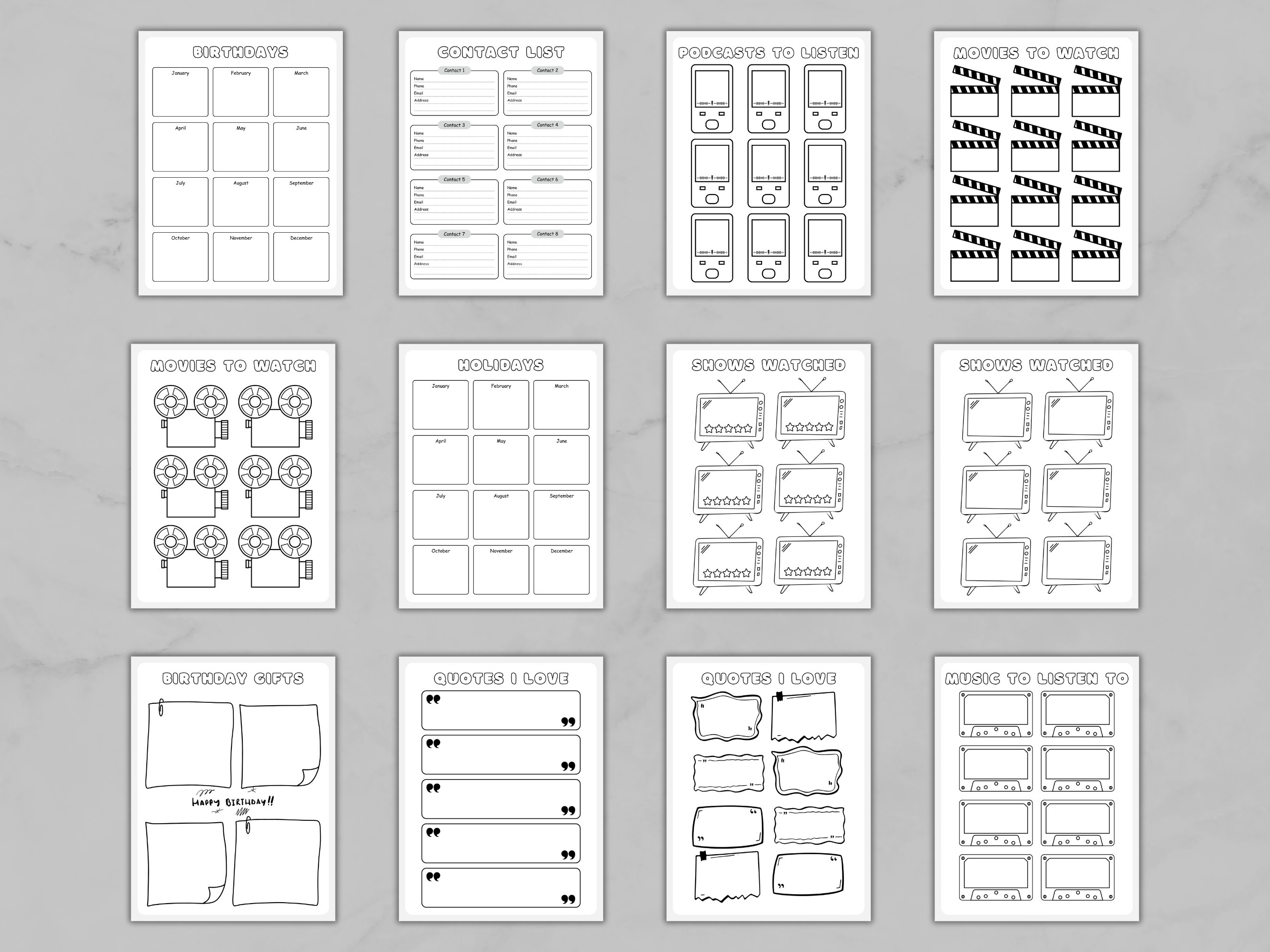 Weekly Planner Bullet Journal Pages Bullet Journal Kit Printable ...
