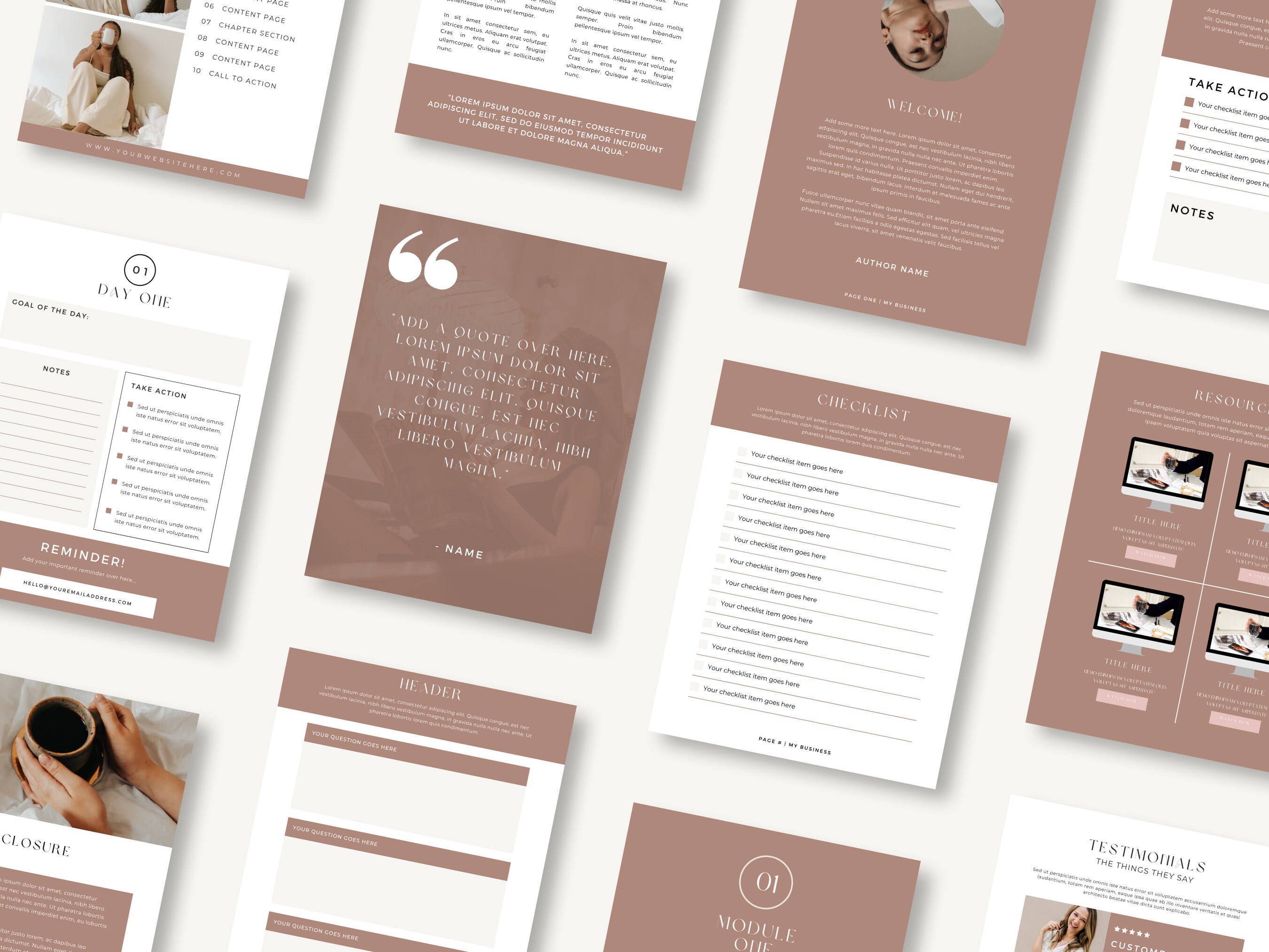 Pink Canva Template Bundle | Masterclass Template | Course Slide Deck ...