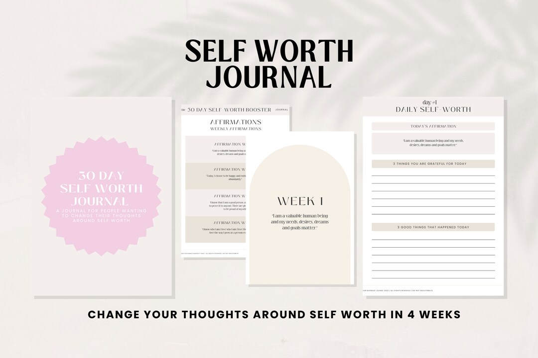 Self Worth Worksheets | Journal Prompts for Self Worth | Self Worth ...