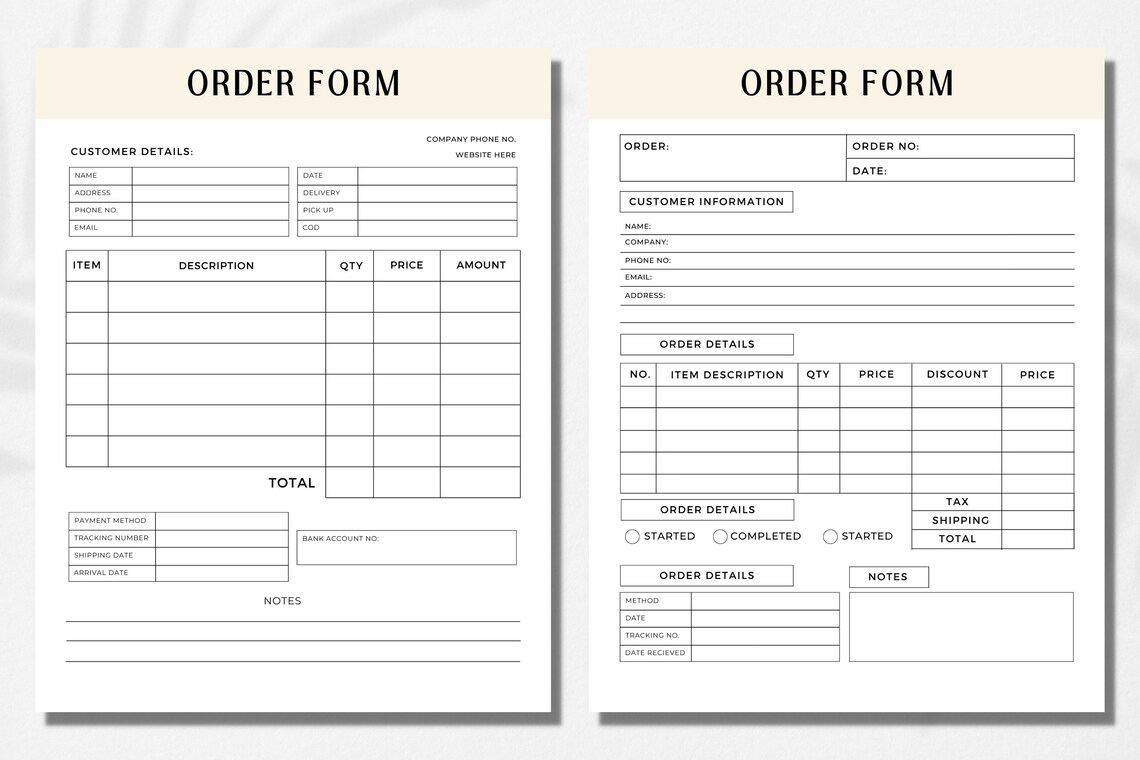 Order Form Template | Simple Order Form Template | Order Form Template ...