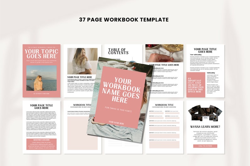 Course Templates Canva | Course Workbook Template | Online Course ...