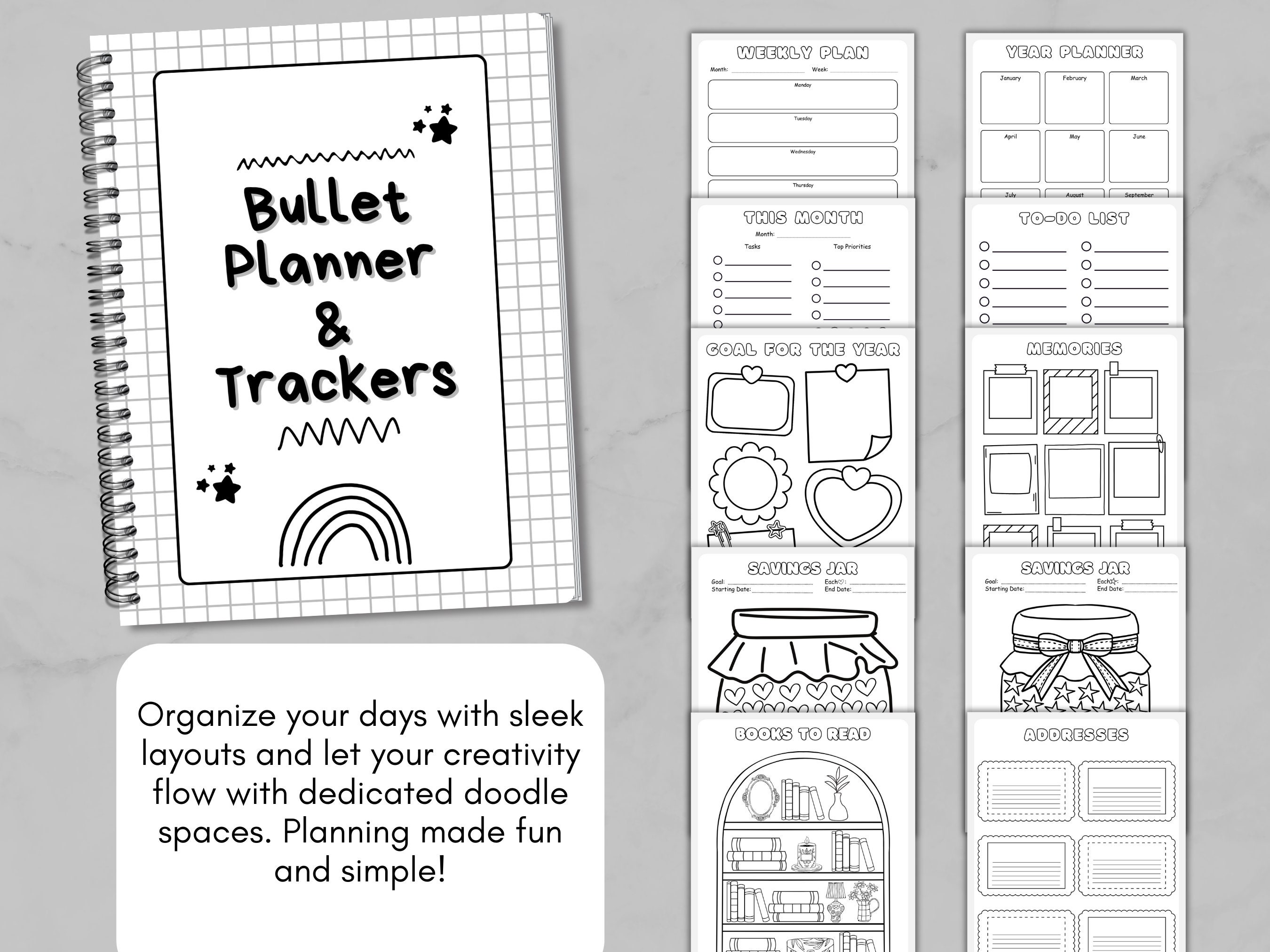 Weekly Planner Bullet Journal Pages Bullet Journal Kit Printable ...