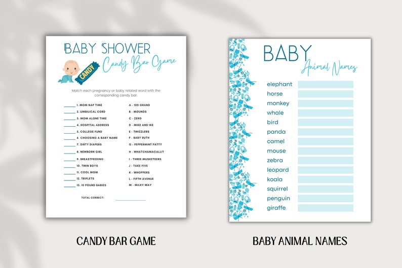 Editable Baby Shower Games Canva Baby Shower Game Baby Shower Bundle ...