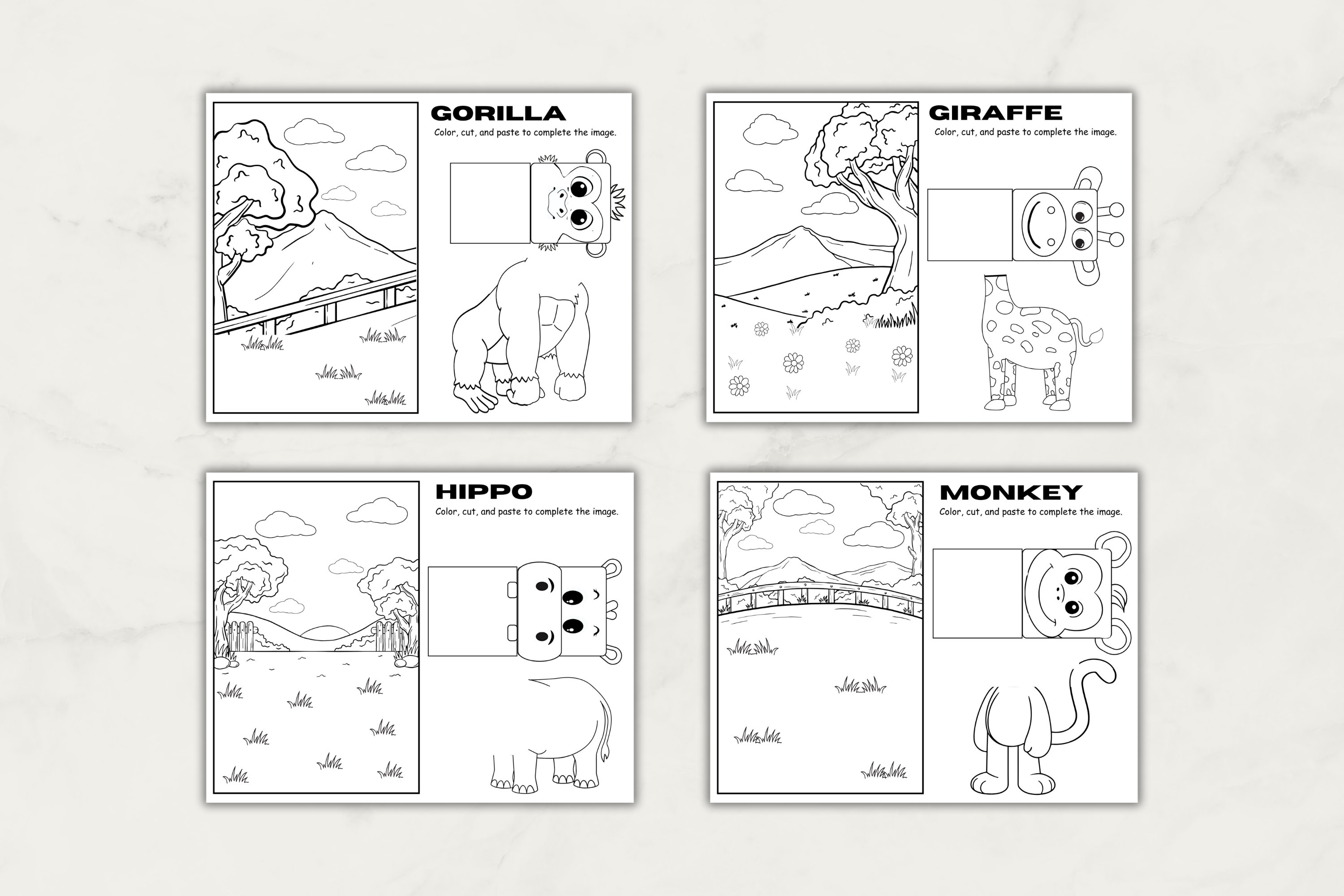 Zoo Animal Craft | Preschool Activity | Printable Crafts | Toddler ...