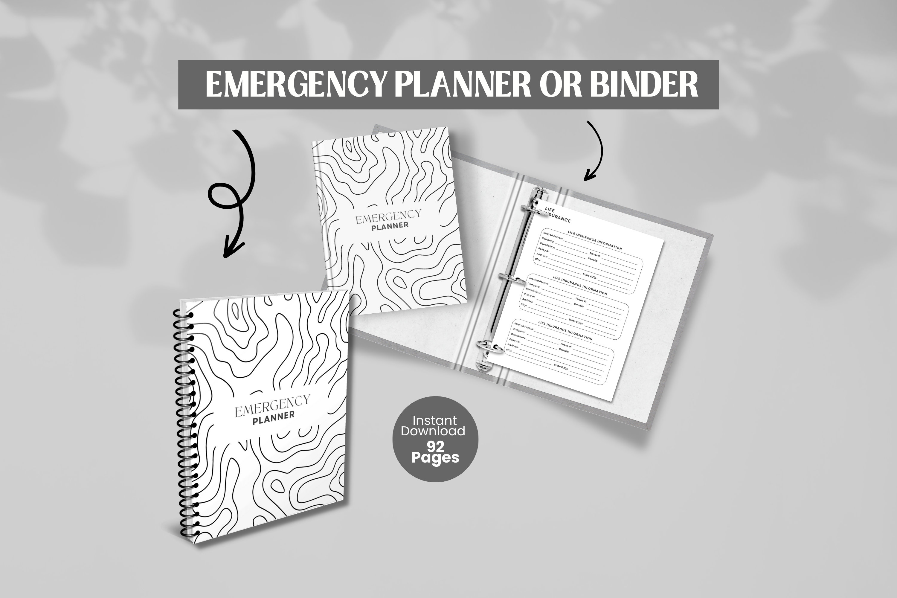 Emergency Binder Template | Emergency Binder Printable | Emergency ...