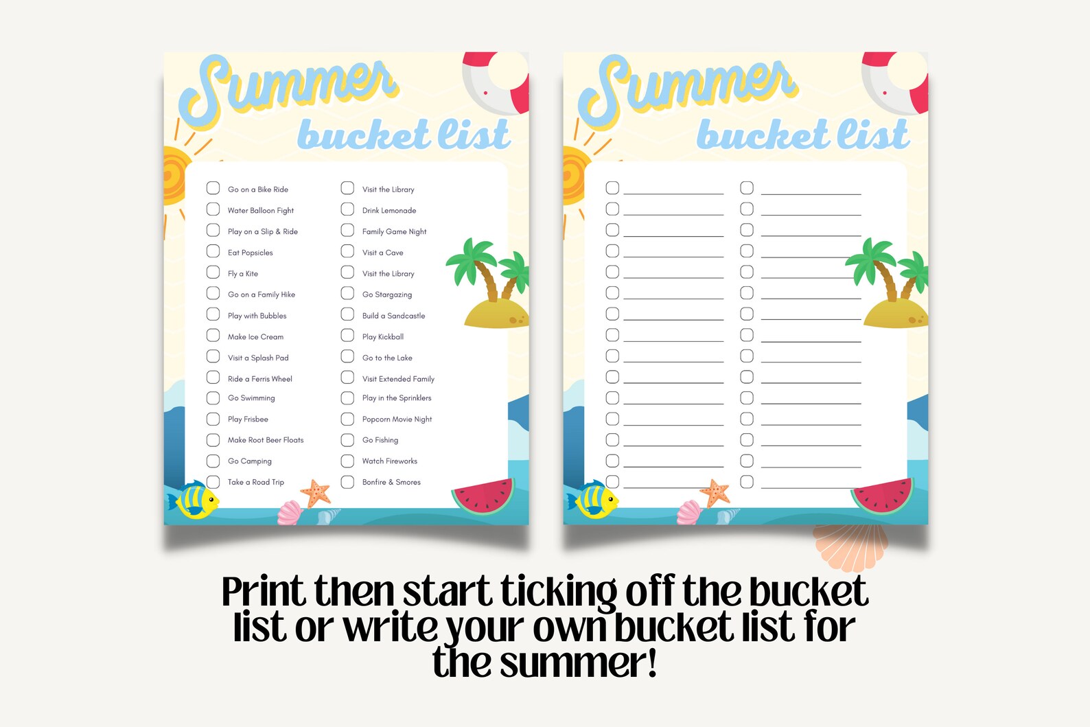 Summer Bucket List Printable PDF | Summer Bucket List for Kids | Kids ...