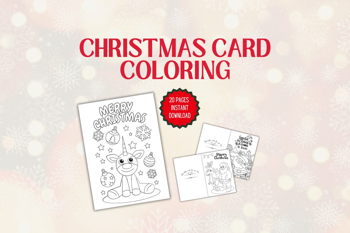 Christmas Cards to Color | Printable Christmas Card to Color | Color ...