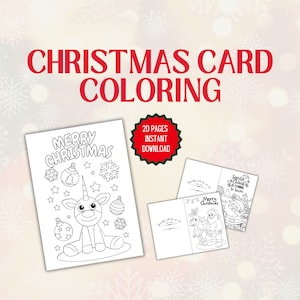 Christmas Cards to Color | Printable Christmas Card to Color | Color ...