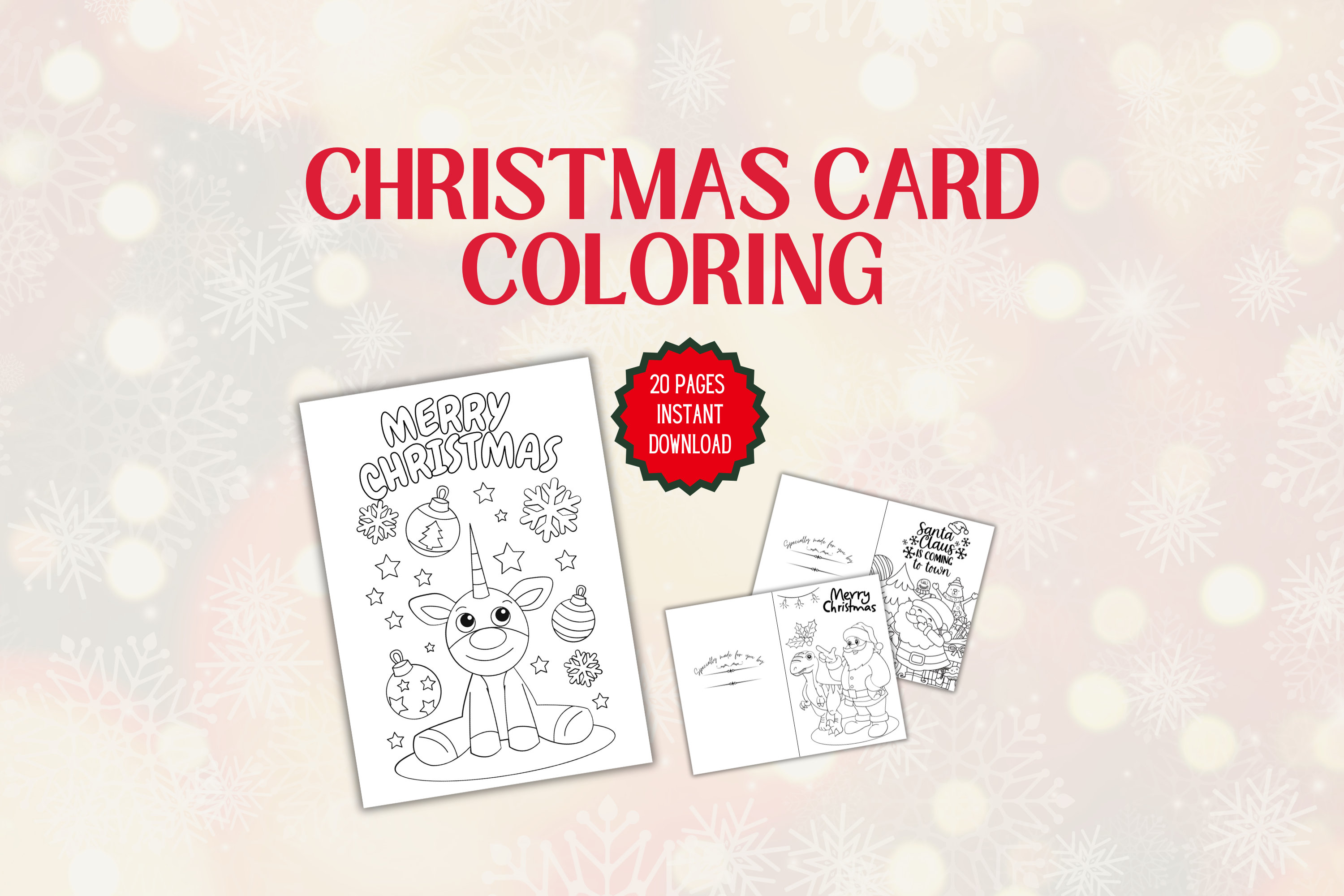 Christmas Cards to Color | Printable Christmas Card to Color | Color ...