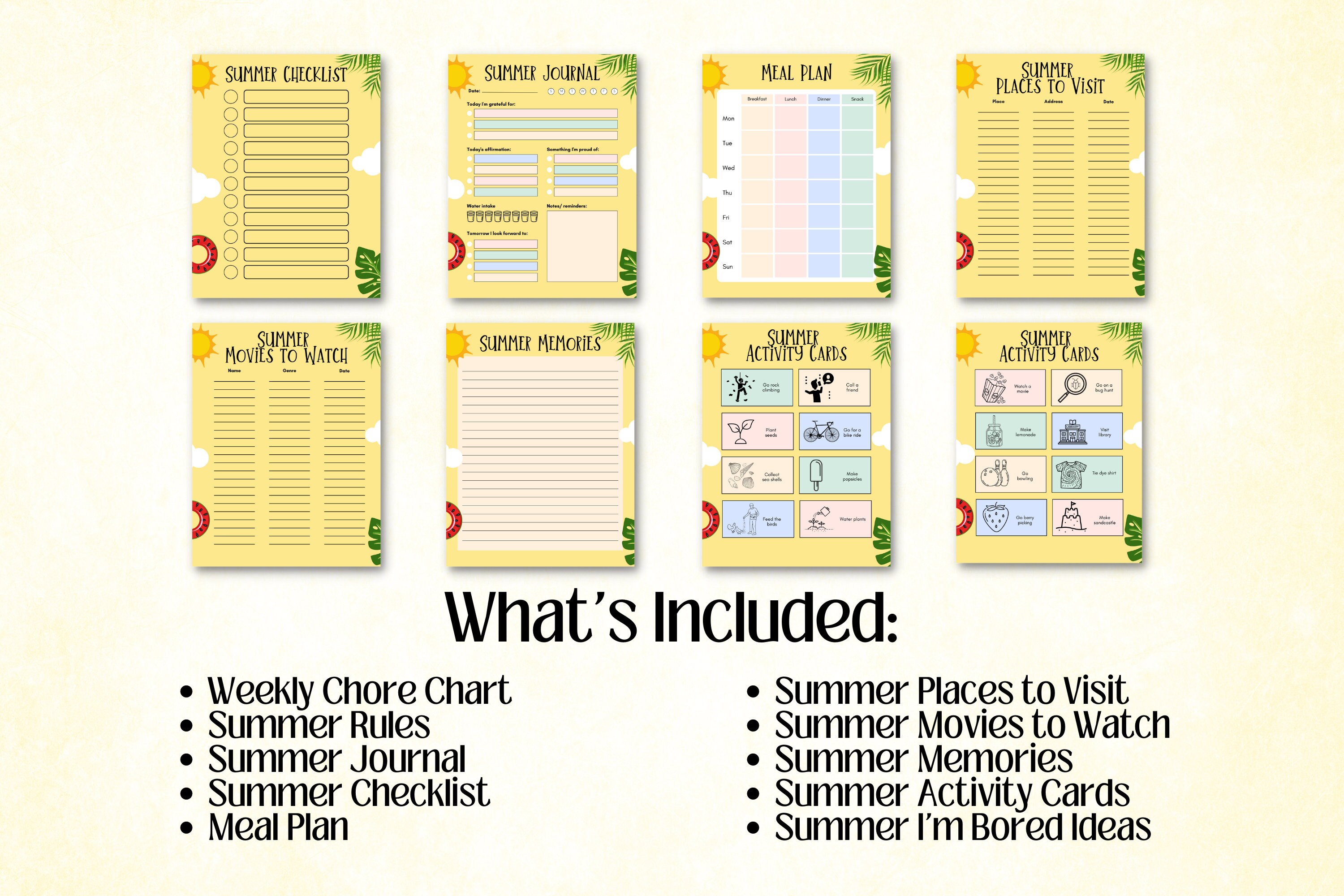 Summer Activity Planner for Kids | Printable Summer Planner for Kids ...