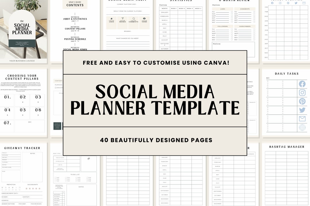 Social Media Planner Content Planner Instagram Planner - Etsy