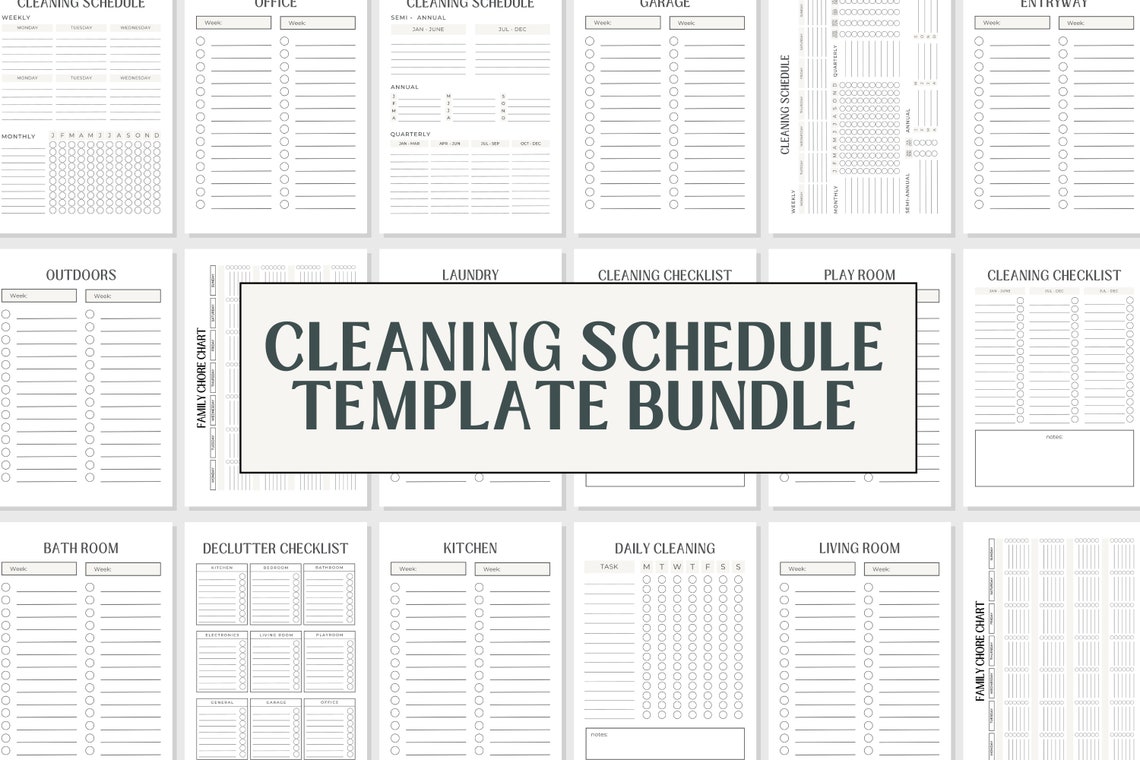 Cleaning Schedule and Checklist Cleaning Checklist Schedule - Etsy