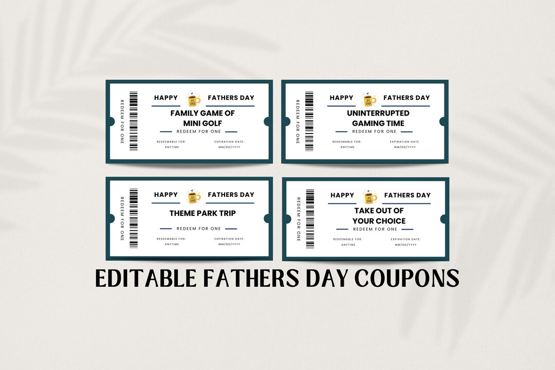 Father's Day Coupon Book Printable | Fathers Day Coupons Printable ...