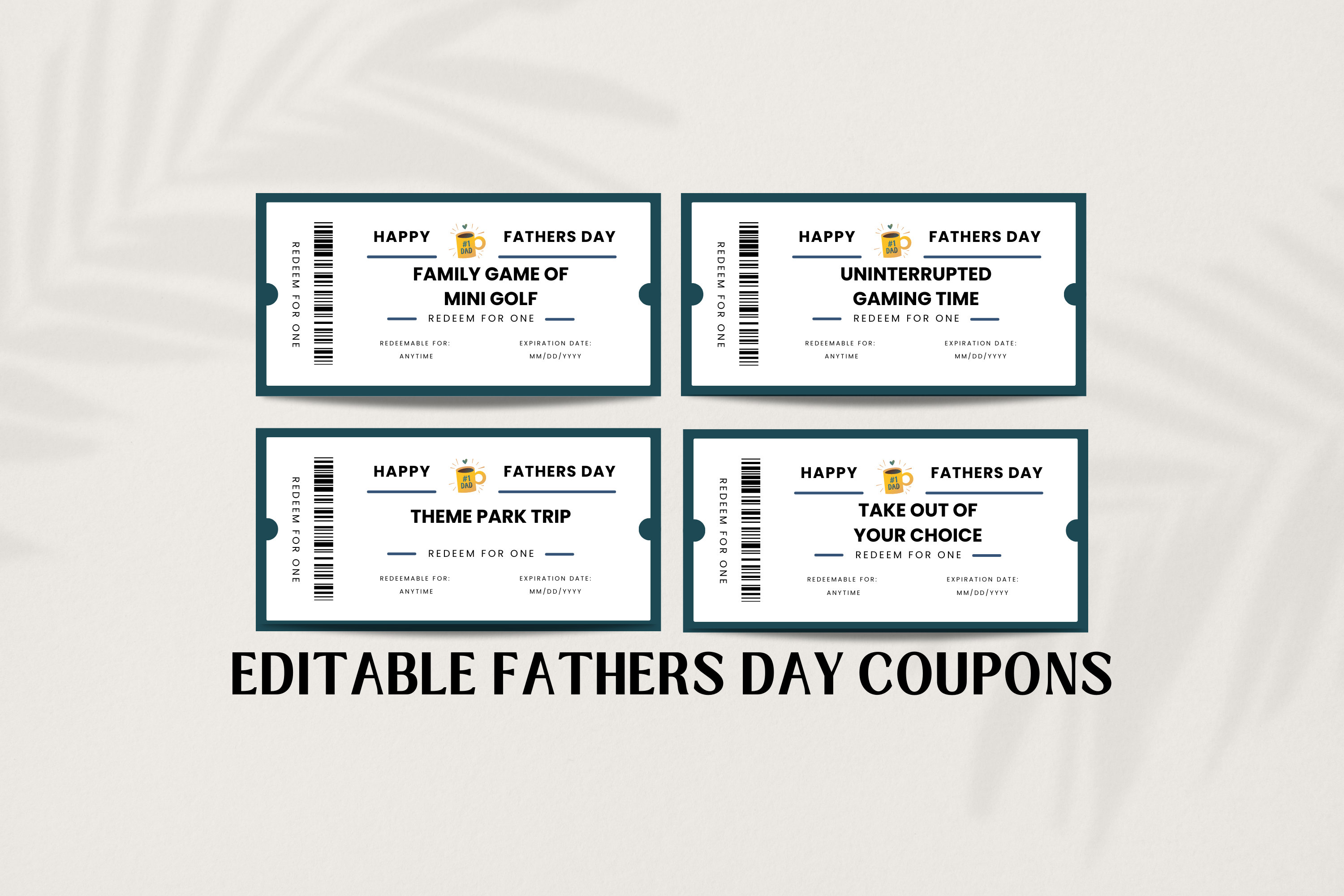 Father's Day Coupon Book Printable Fathers Day Coupons Printable Father ...