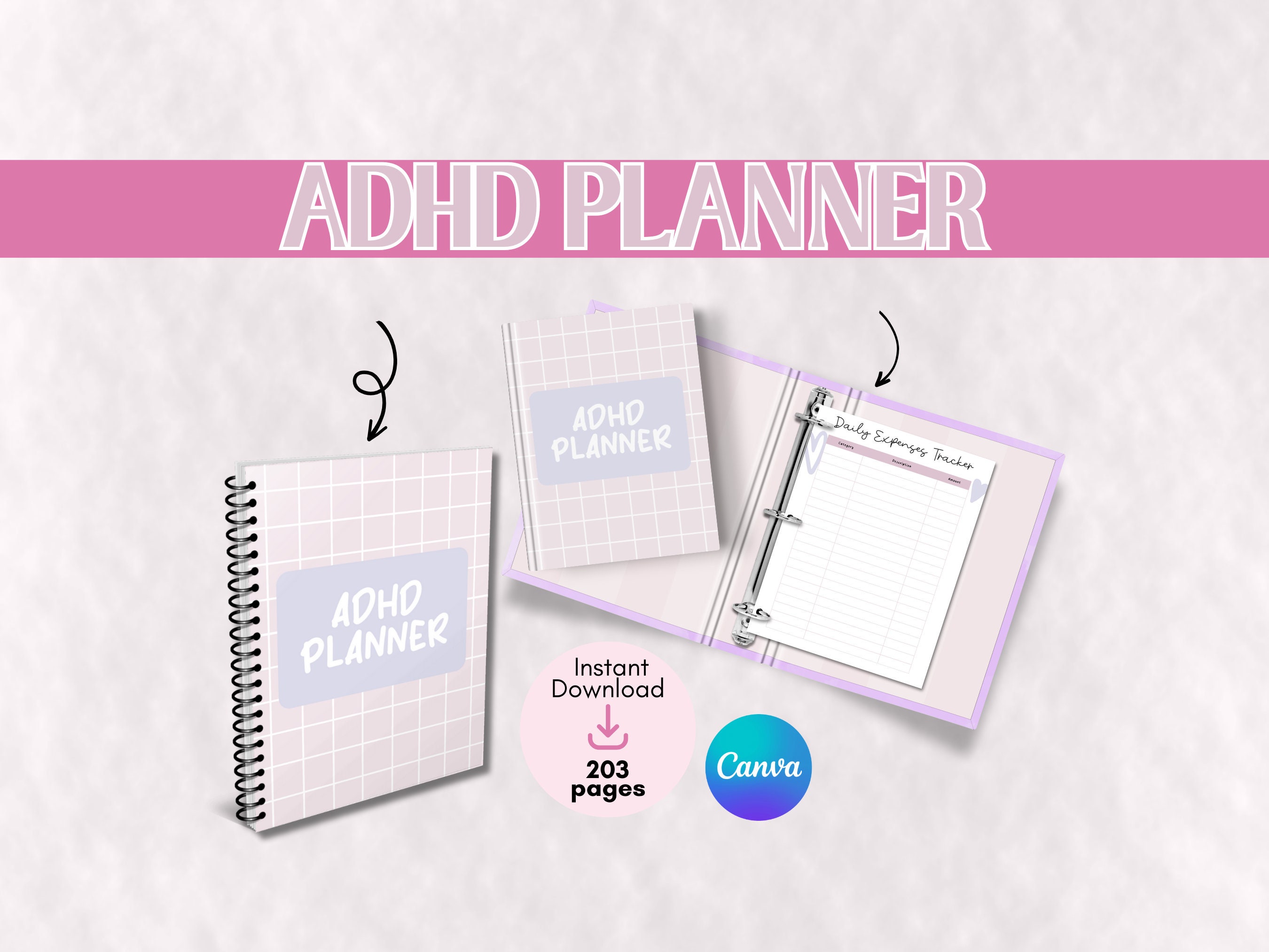 ADHD Printable Planner | ADHD Daily Planner | ADHD Organiser | Adhd ...