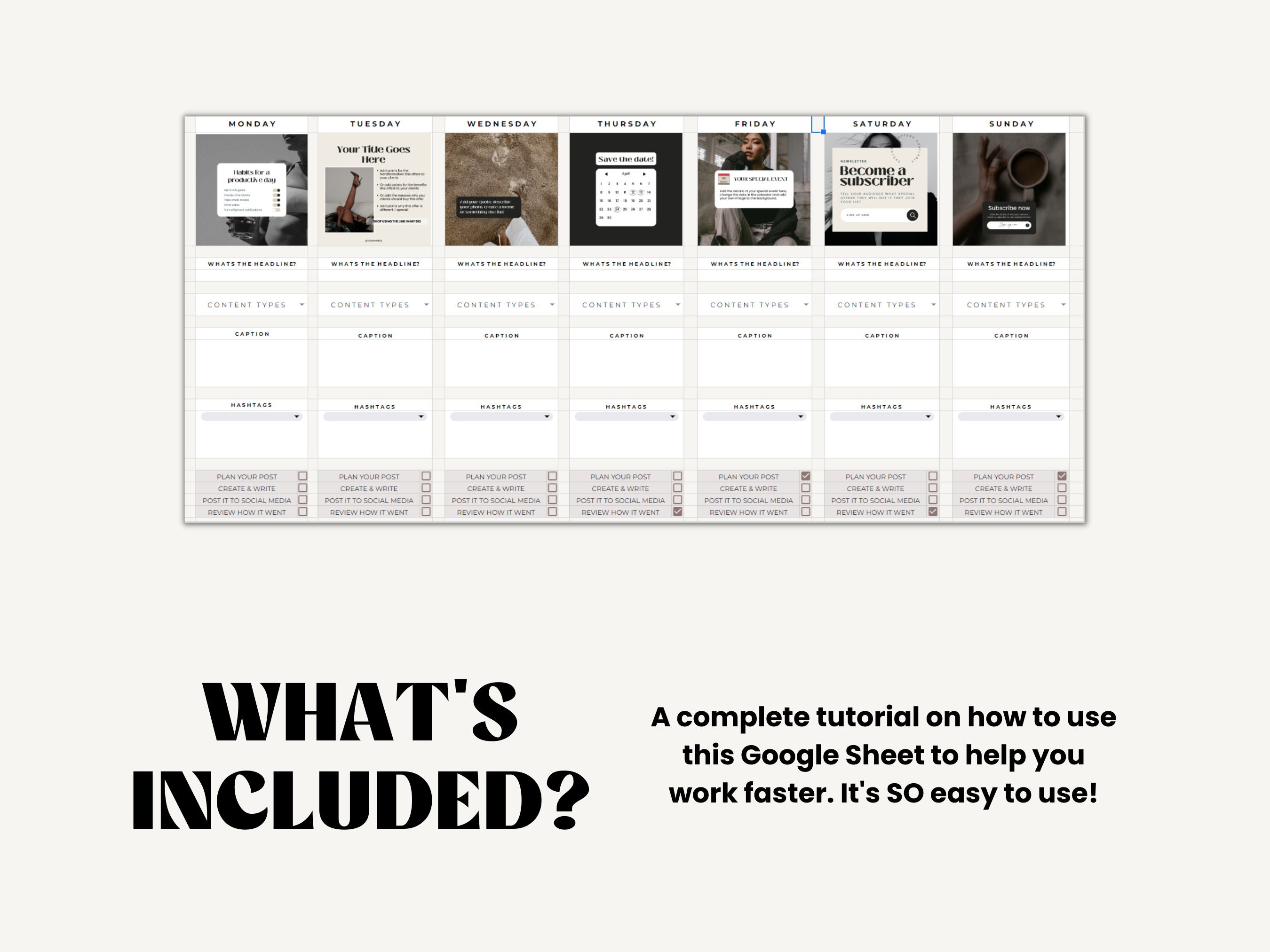 Google Sheets Social Media Planner | Social Media Post Planner | Google ...