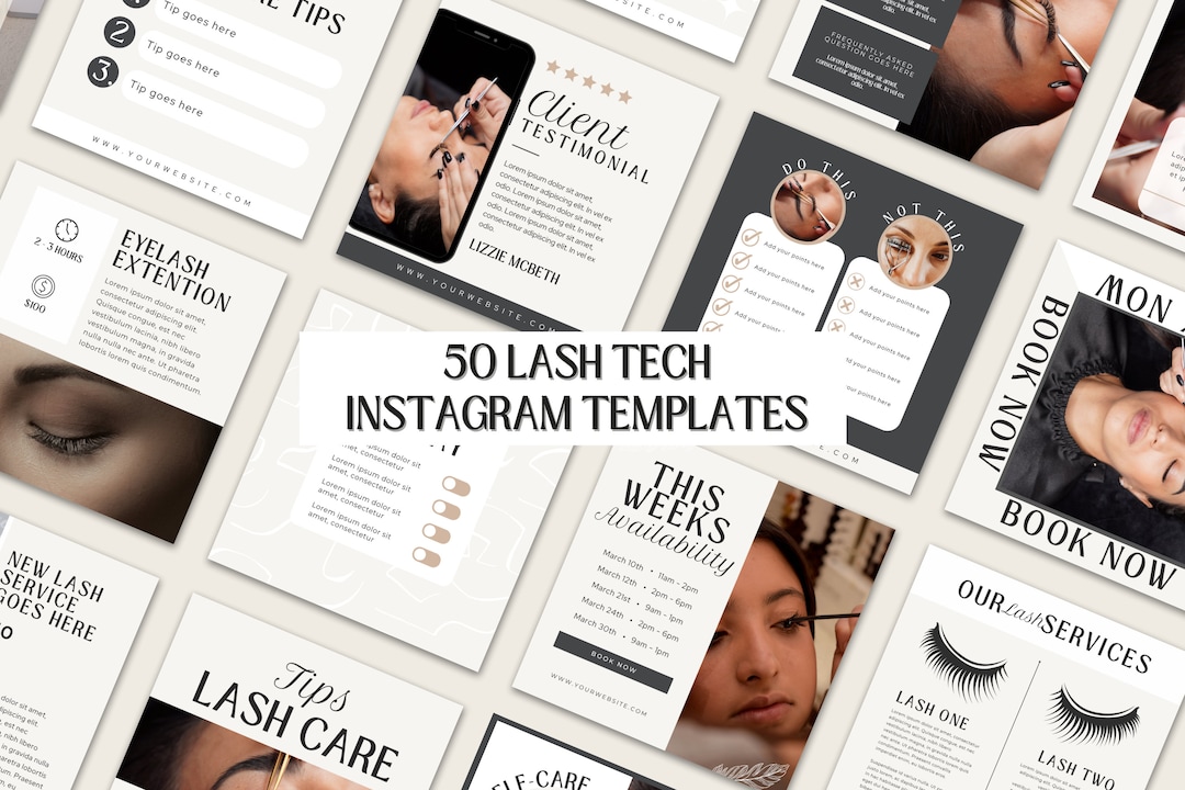 Lash Tech Instagram Canva Template | Lash Instagram Post Template ...