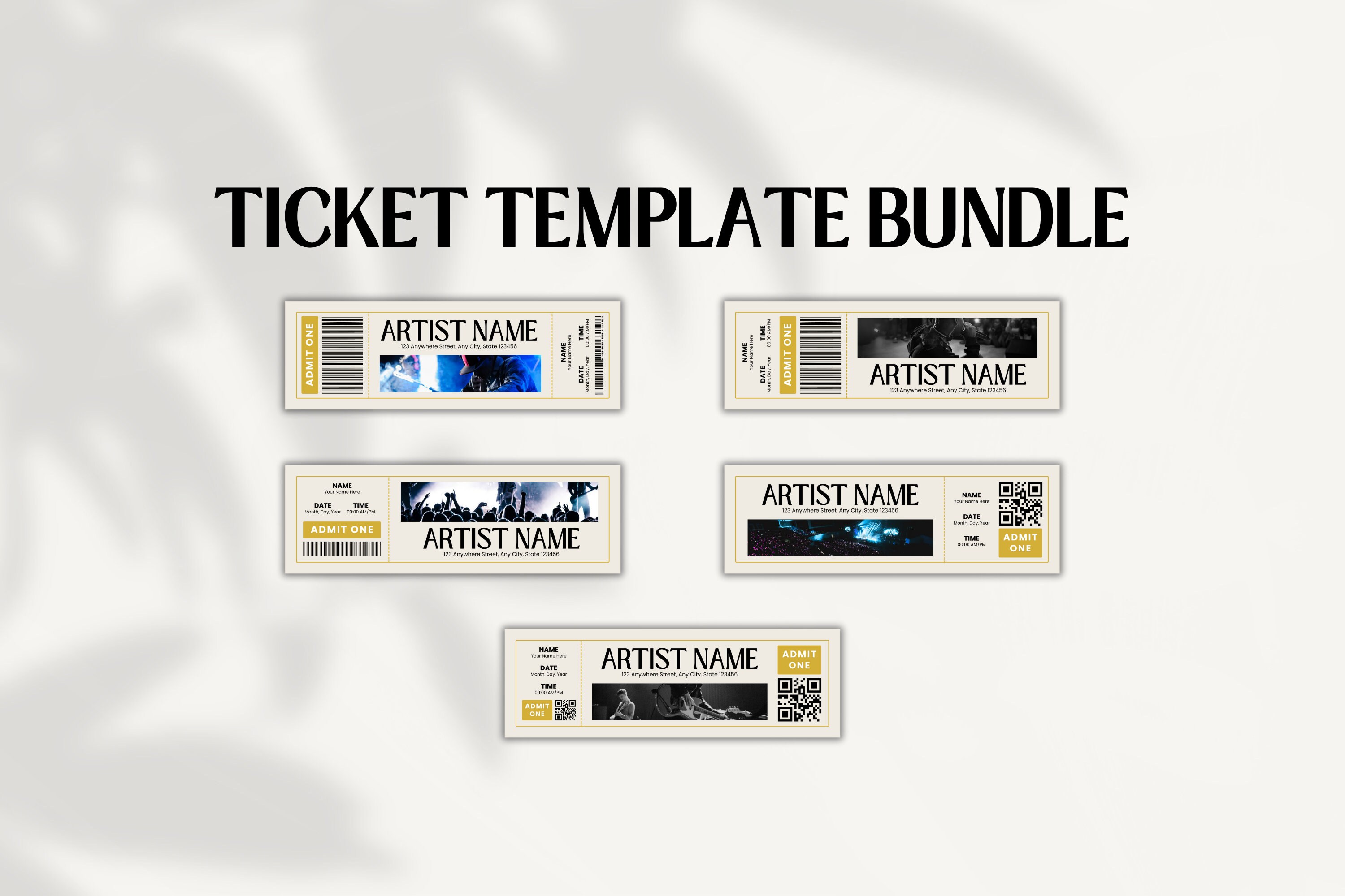 Ticket Template | Printable Tickets | Concert Ticket | Comedy Ticket ...