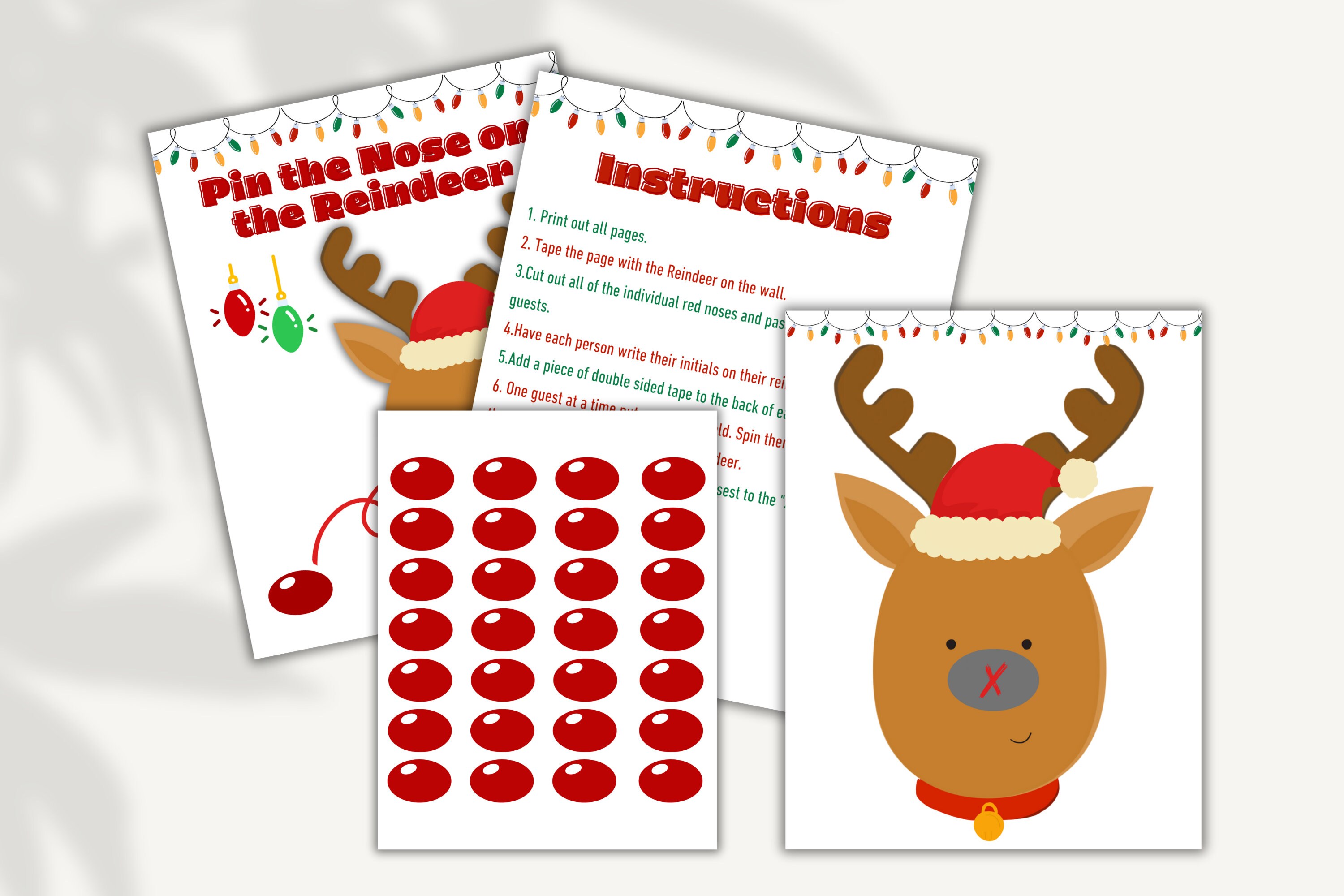 Pin the Nose | Pin the Nose on the Reindeer | Christmas Activity ...