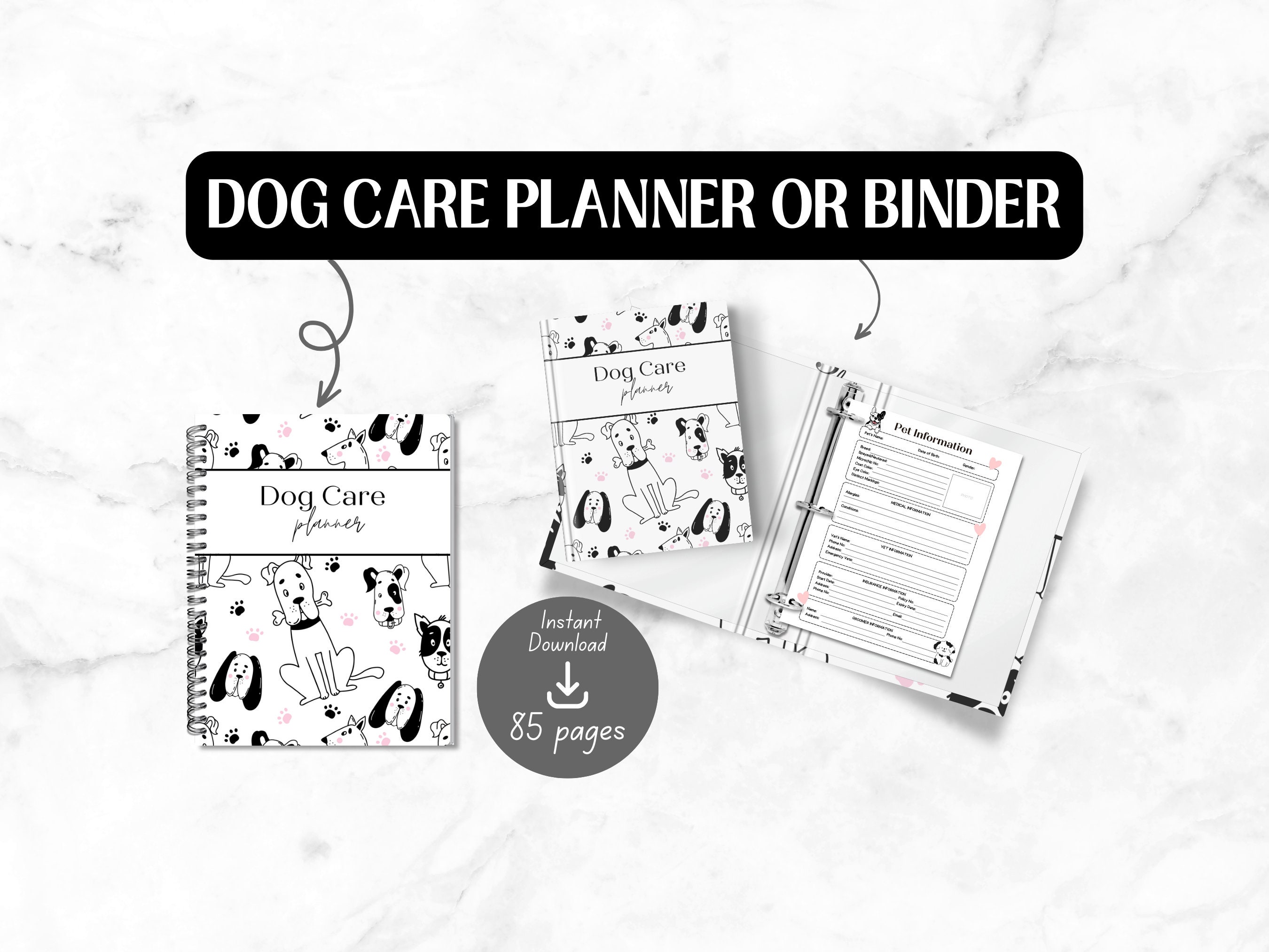 Dog Daily Planner | Puppy Planner | Pet Care Planner | Dog Care Planner ...
