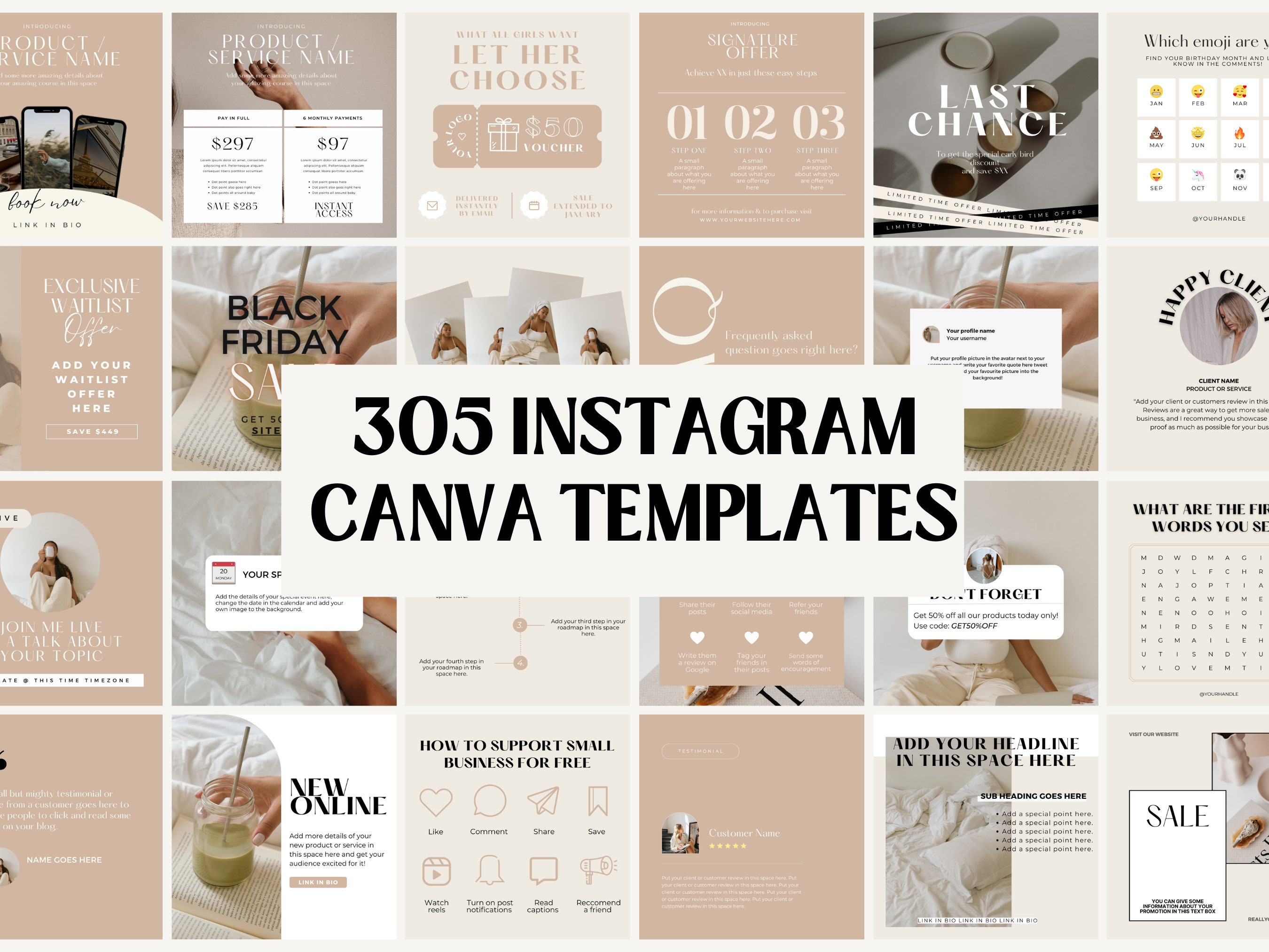 Instagram Bundle Kit | Instagram Templates Bundle | Instagram Post ...