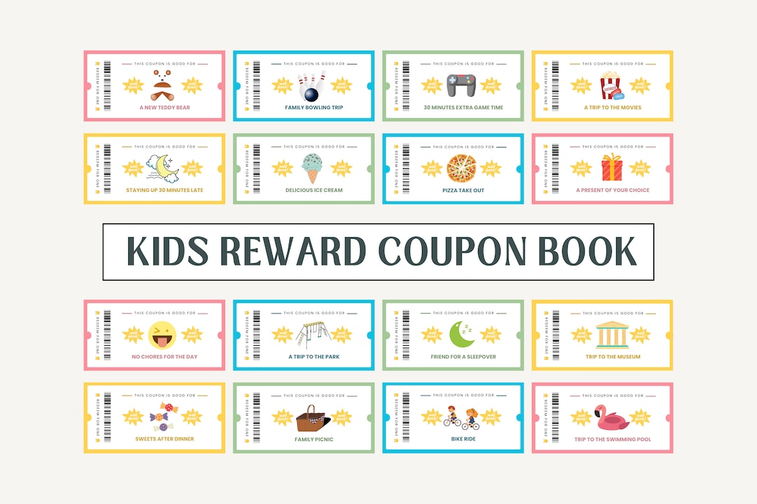 Printable Kids Reward Coupons | Rewards for Kids | Kids Reward Chart ...